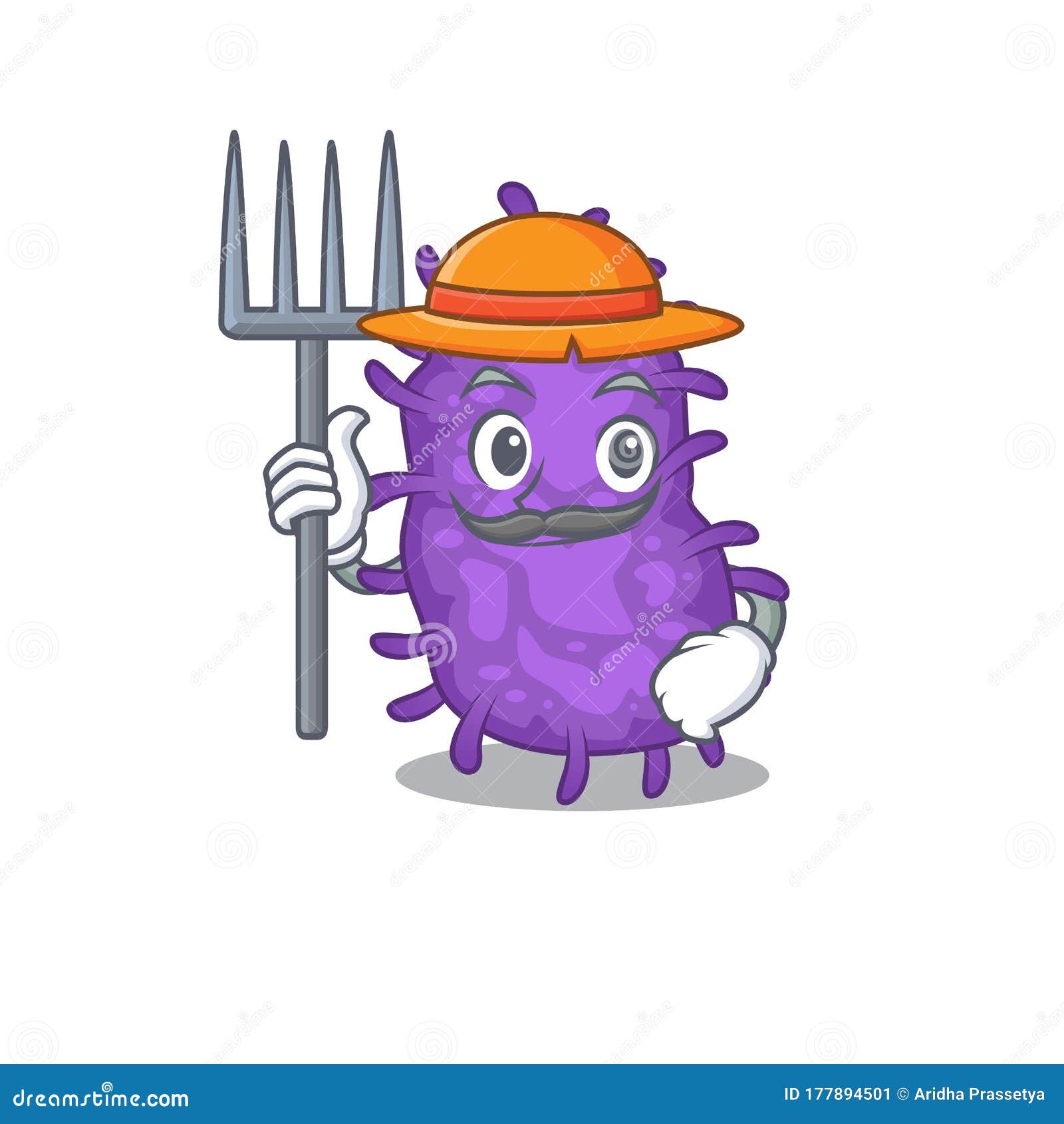 Cartoon Character Design of Bacteria Bacilli As a Farmer with Hat and ...