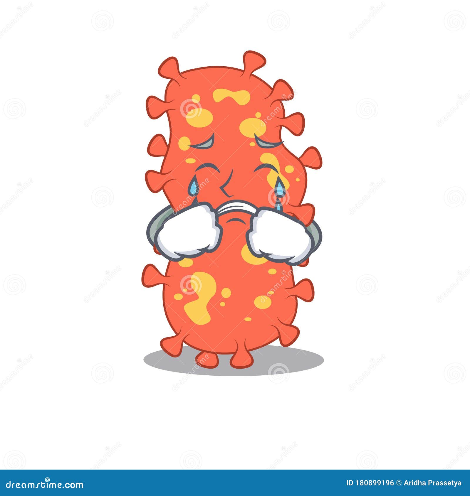 Cartoon Character Design of Bacteroides with a Crying Face Stock Vector ...