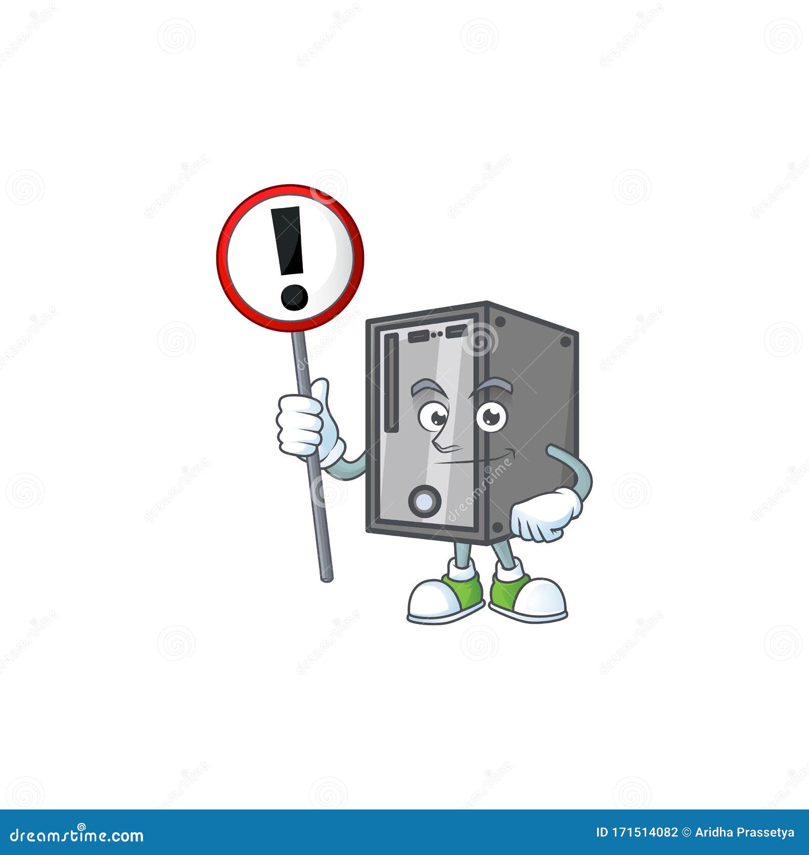 Cartoon Character Design of CPU Rise Up a Broad Stock Vector ...