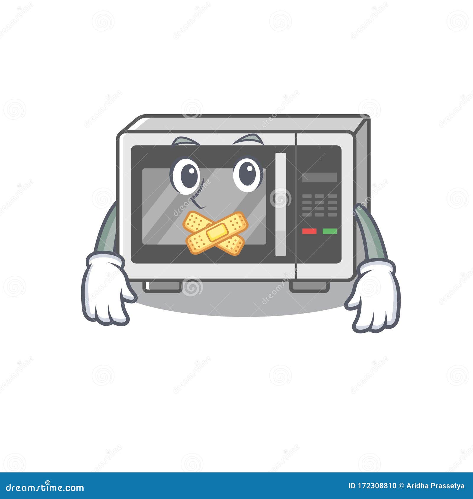 Cartoon Character Design Microwave Making a Silent Gesture Stock Vector ...