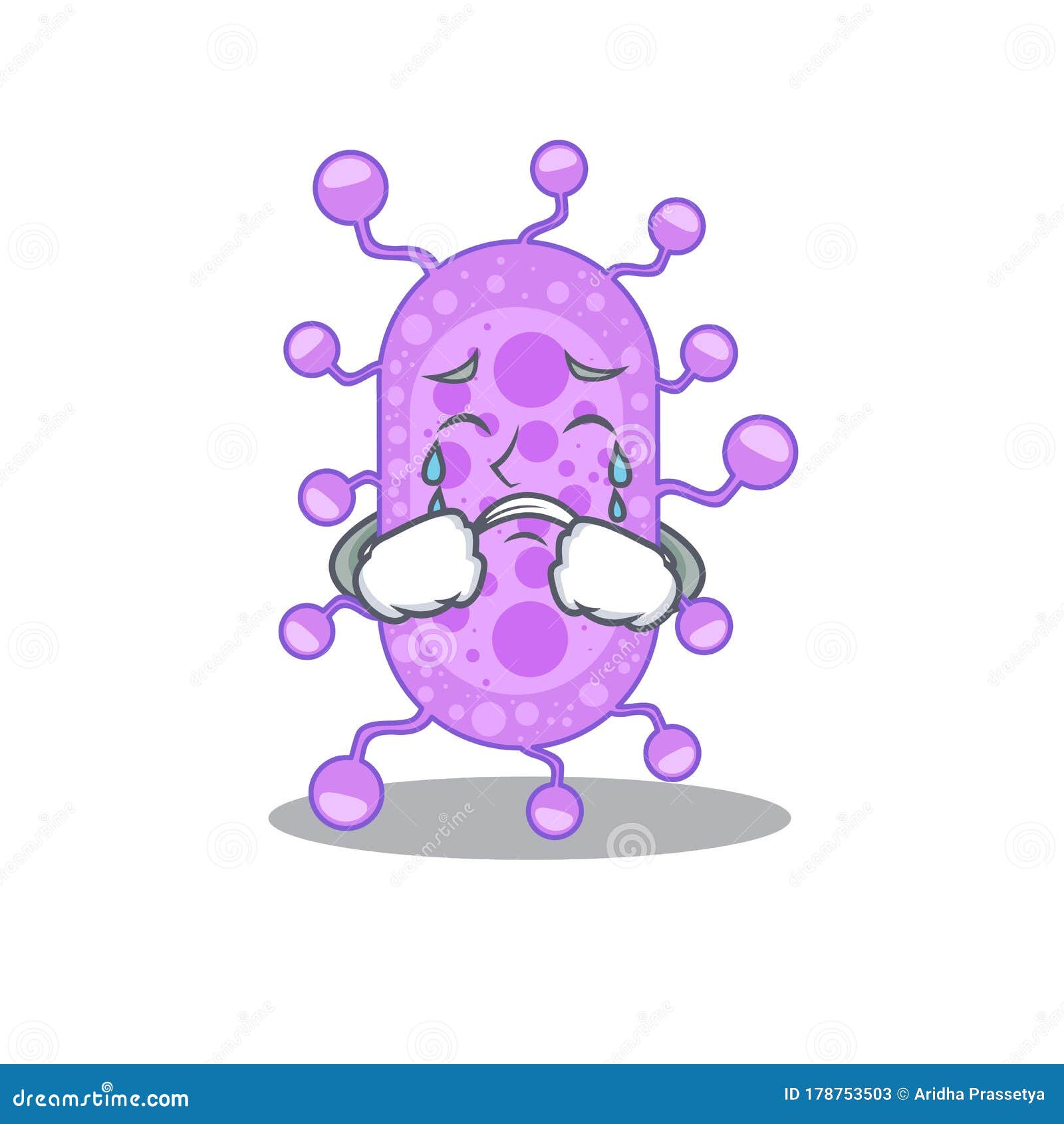 Cartoon Character Design of Mycobacterium with a Crying Face Stock ...