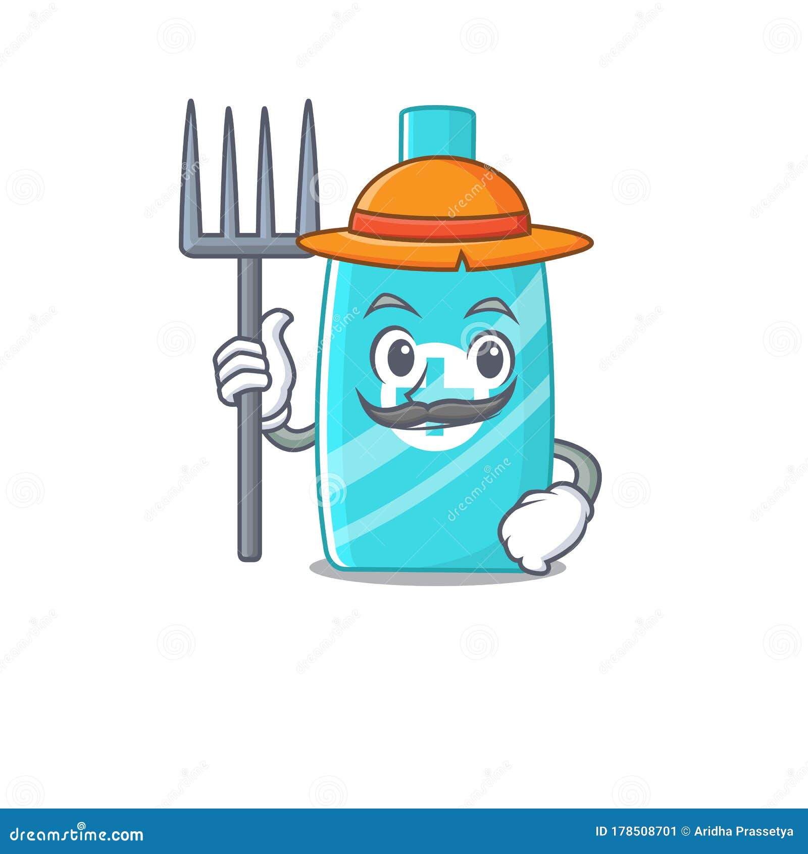 Cartoon Character Design of Ointment Cream As a Farmer with Hat and ...