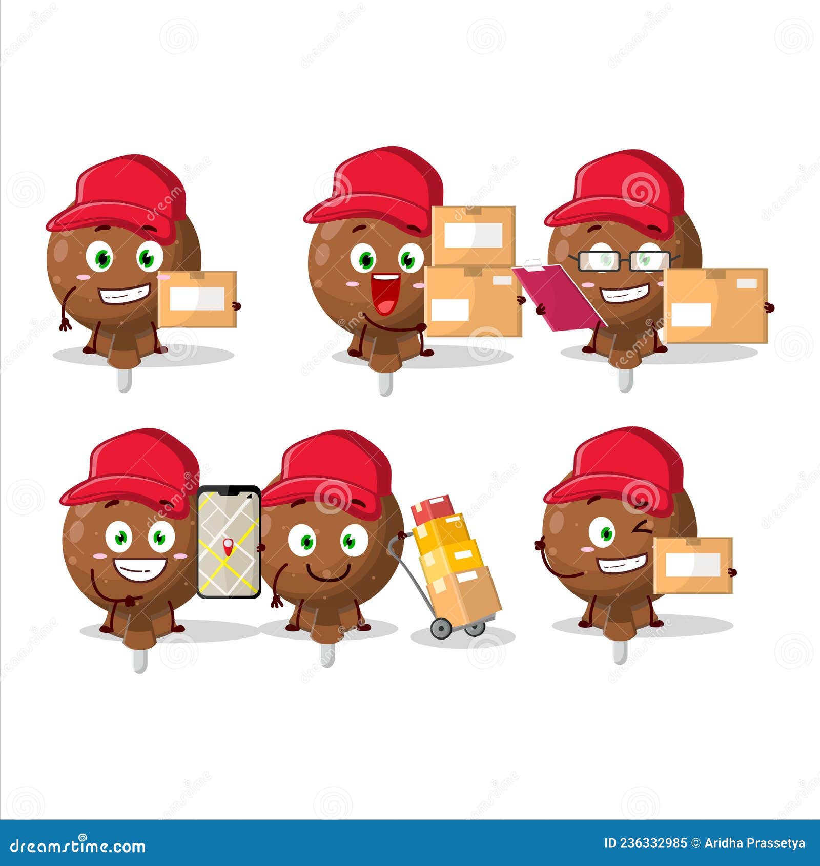 Cartoon Character Design of Orange Lolipop Wrapped Working As a Courier ... Cartoon Character Design of Orange Lolipop Wrapped Working As a Courier ...