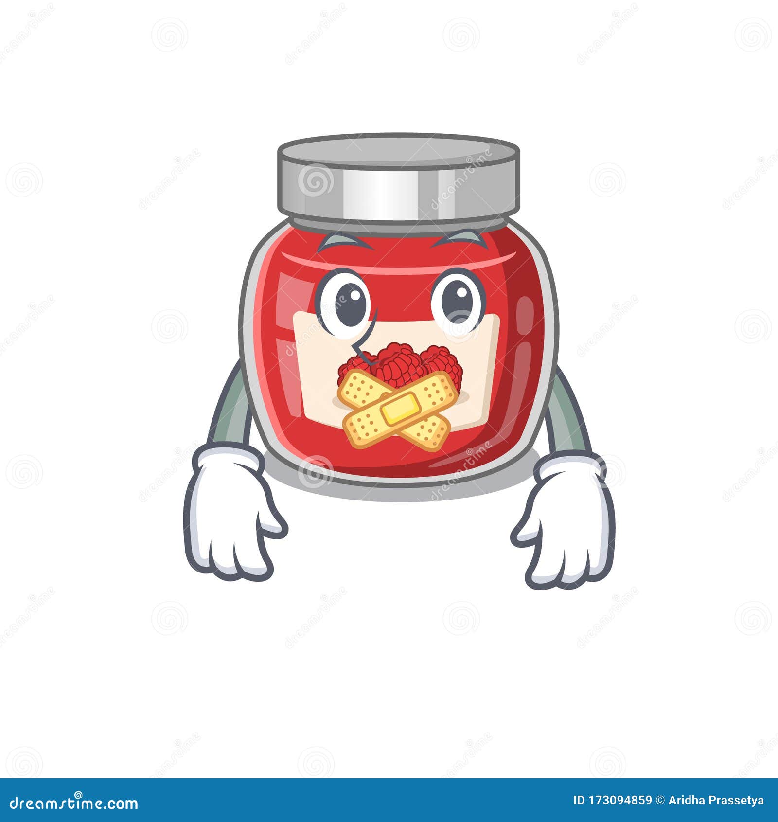Cartoon Character Design Raspberry Jam Making a Silent Gesture Stock ...