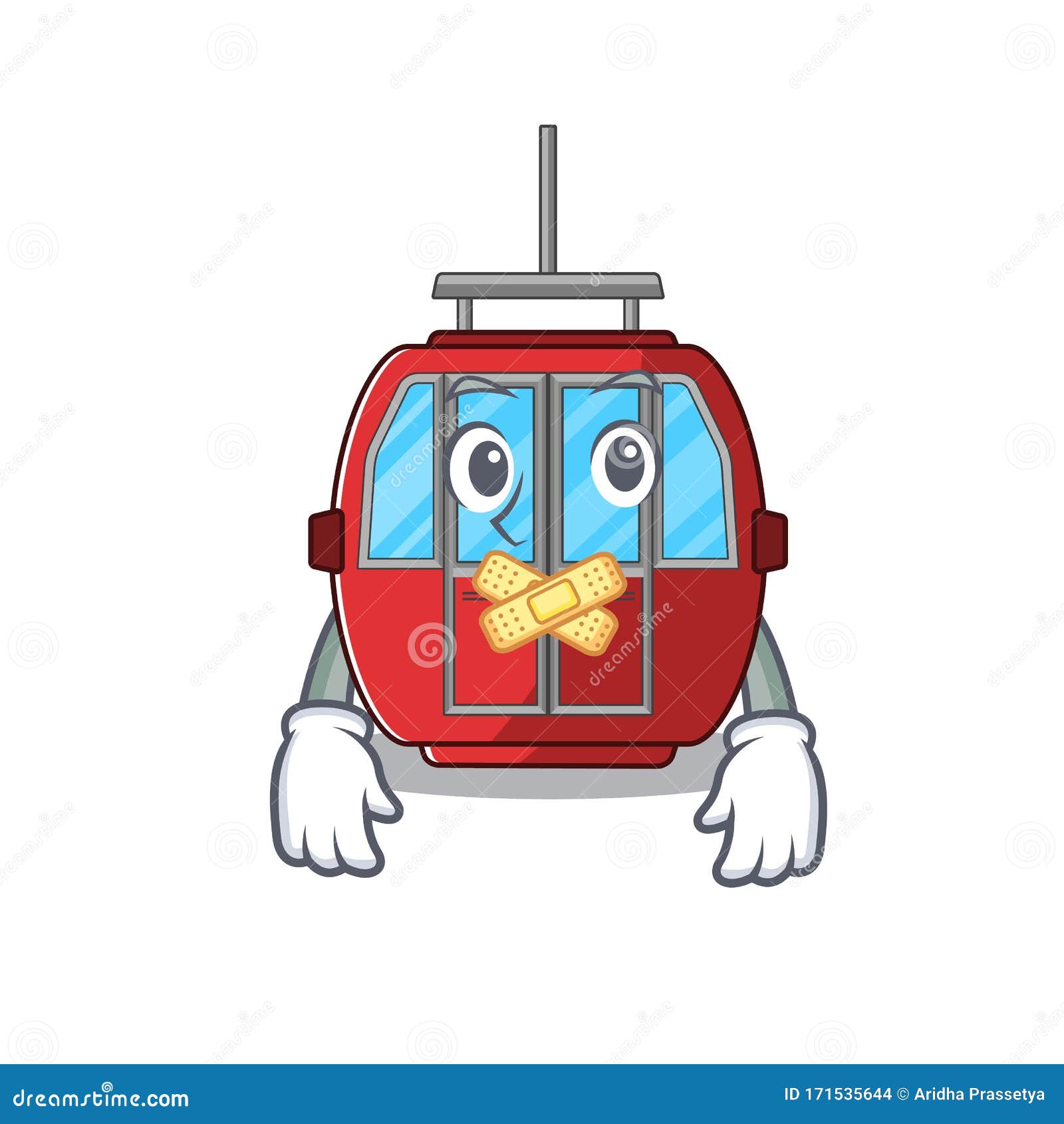 Cartoon Character Design Ropeway Making a Silent Gesture Stock Vector ...