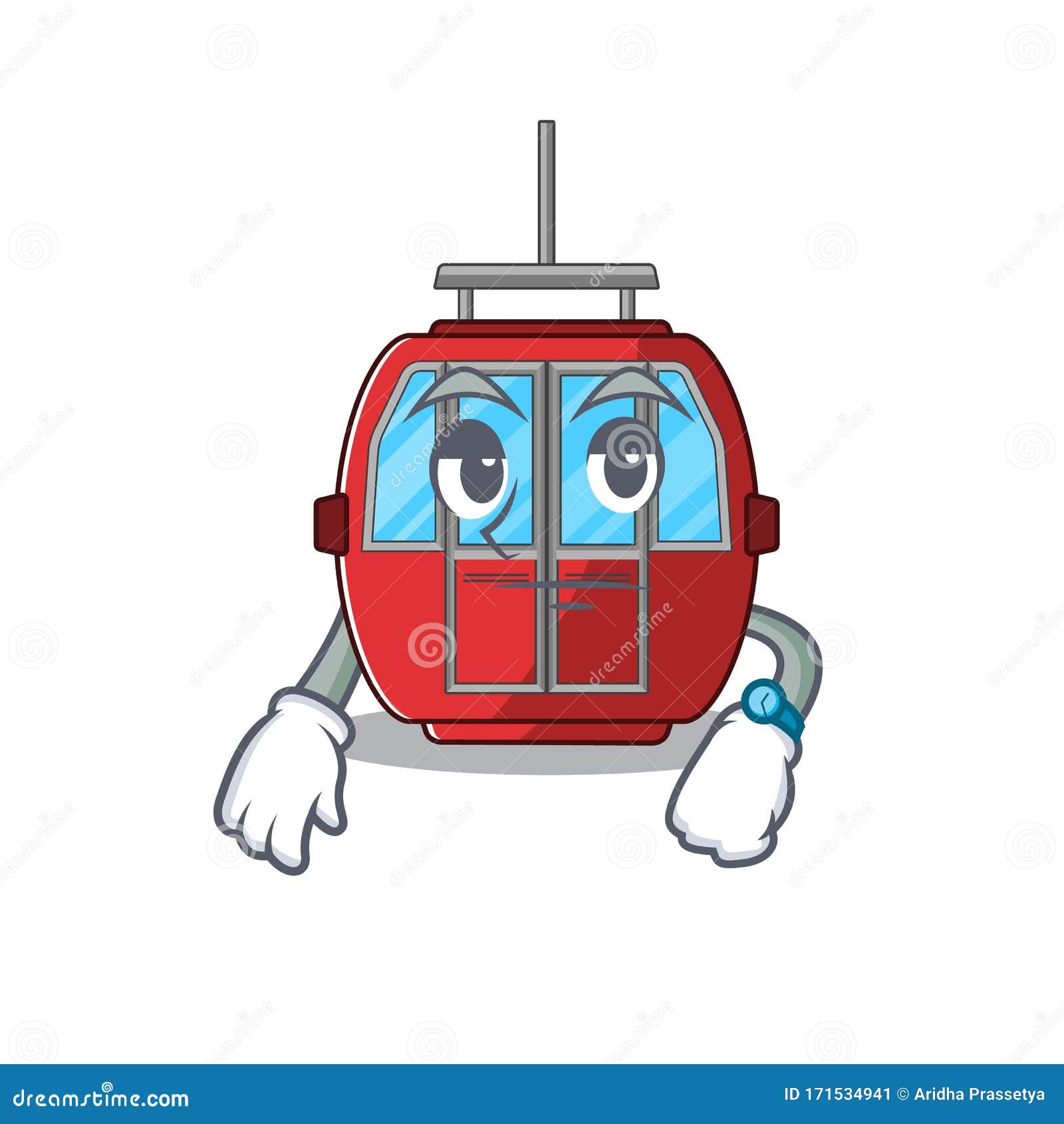 Cartoon Character Design of Ropeway on a Waiting Gesture Stock Vector ...