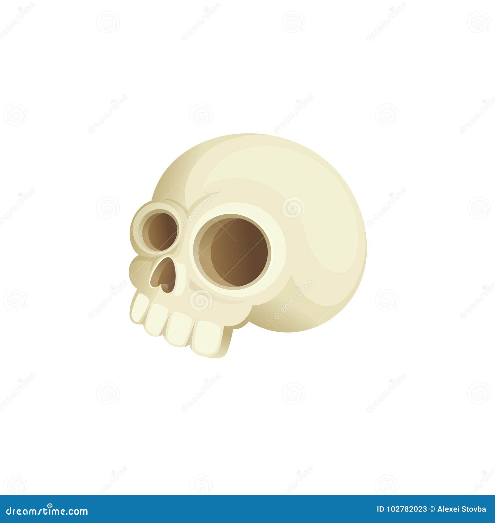 Cartoon Character Design of Skull. Vector Illustration. Stock Vector ...