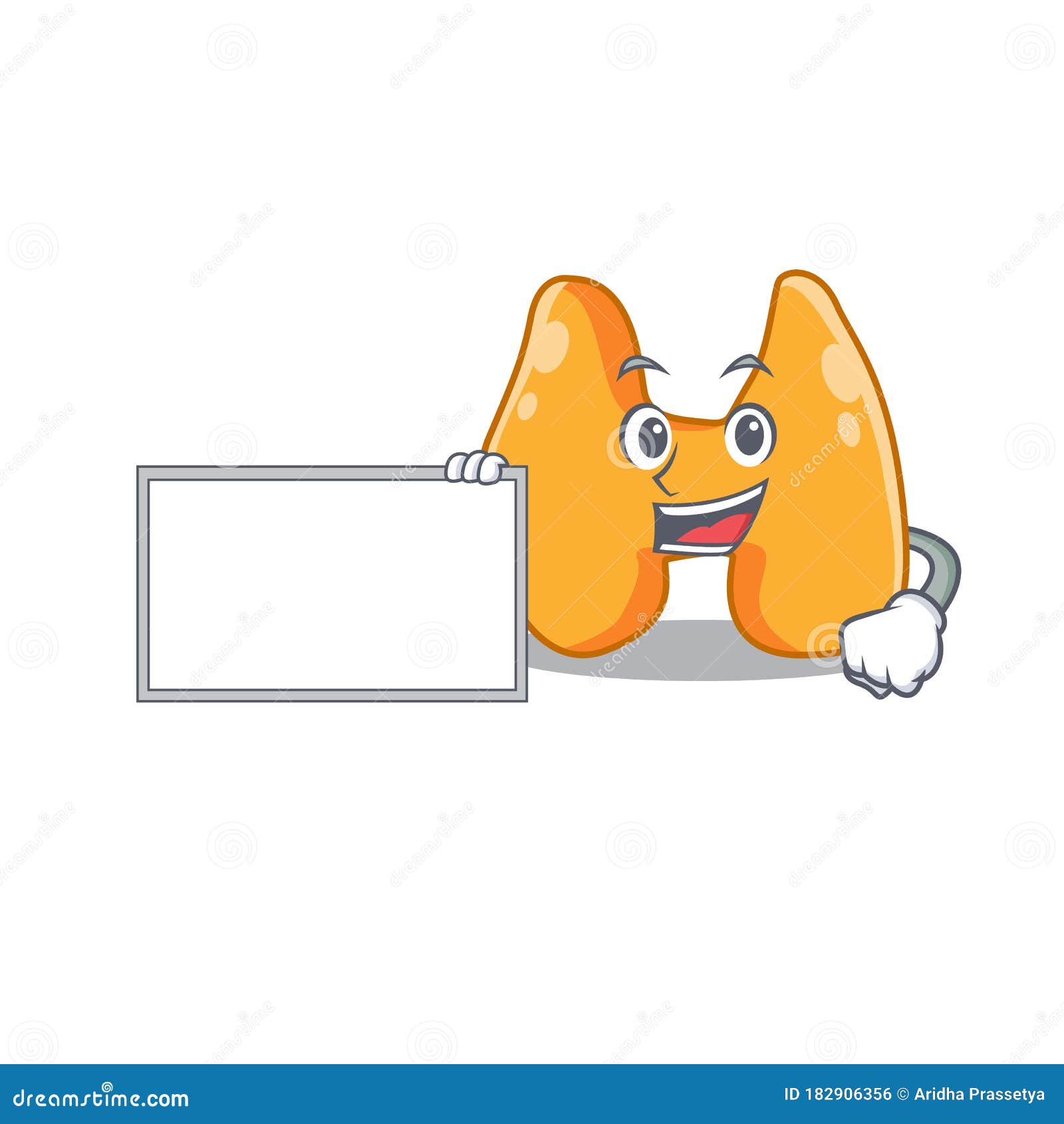 Cartoon Character Design of Thyroid Holding a Board Stock Vector ...