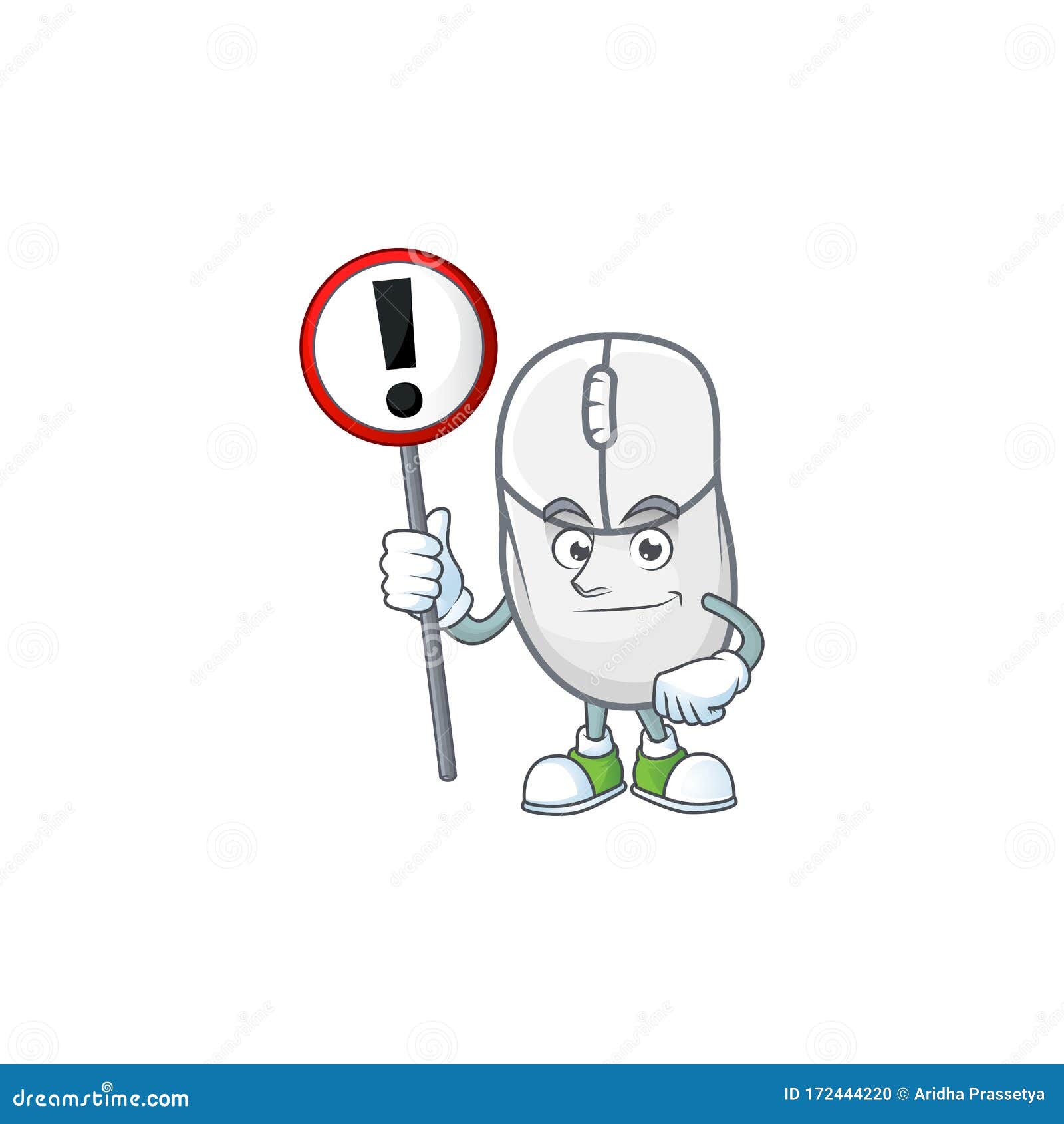 Cartoon Character Design of White Mouse Rise Up a Broad Stock Vector ...