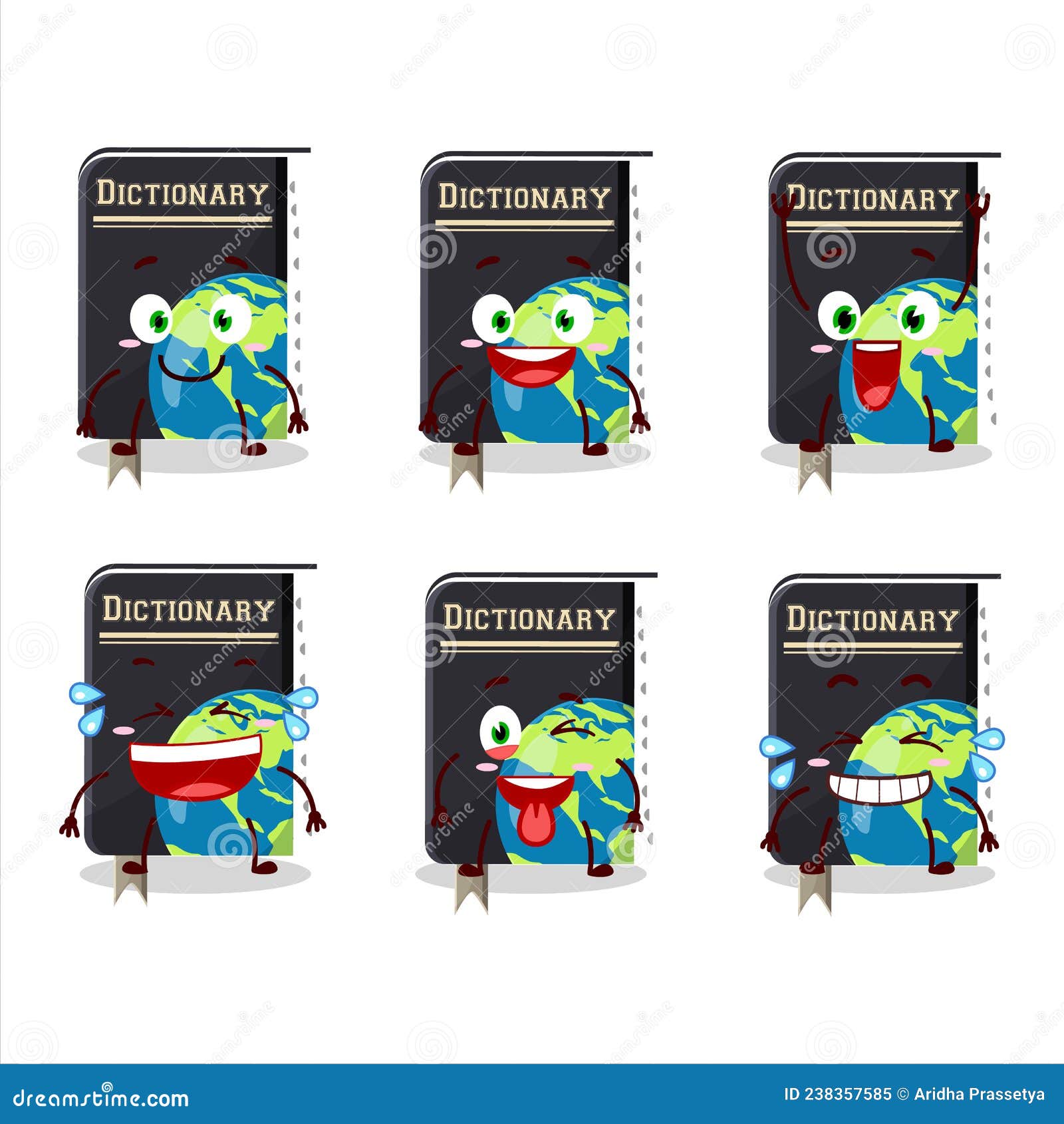 Cartoon Character of Dictionary Book with Smile Expression Stock Vector ...