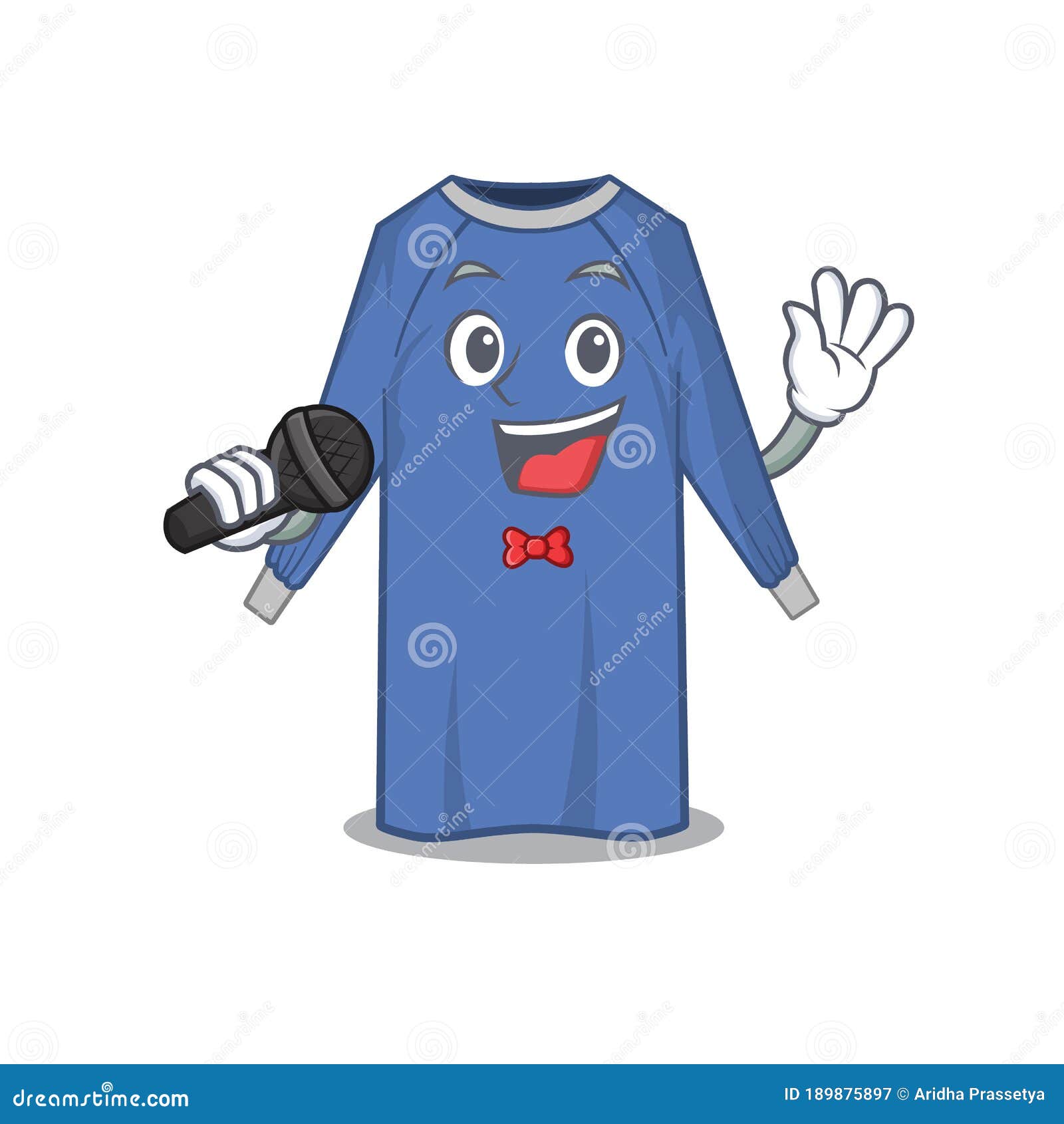 Cartoon Character of Disposable Clothes Sing a Song with a Microphone ... Cartoon Character of Disposable Clothes Sing a Song with a Microphone ...