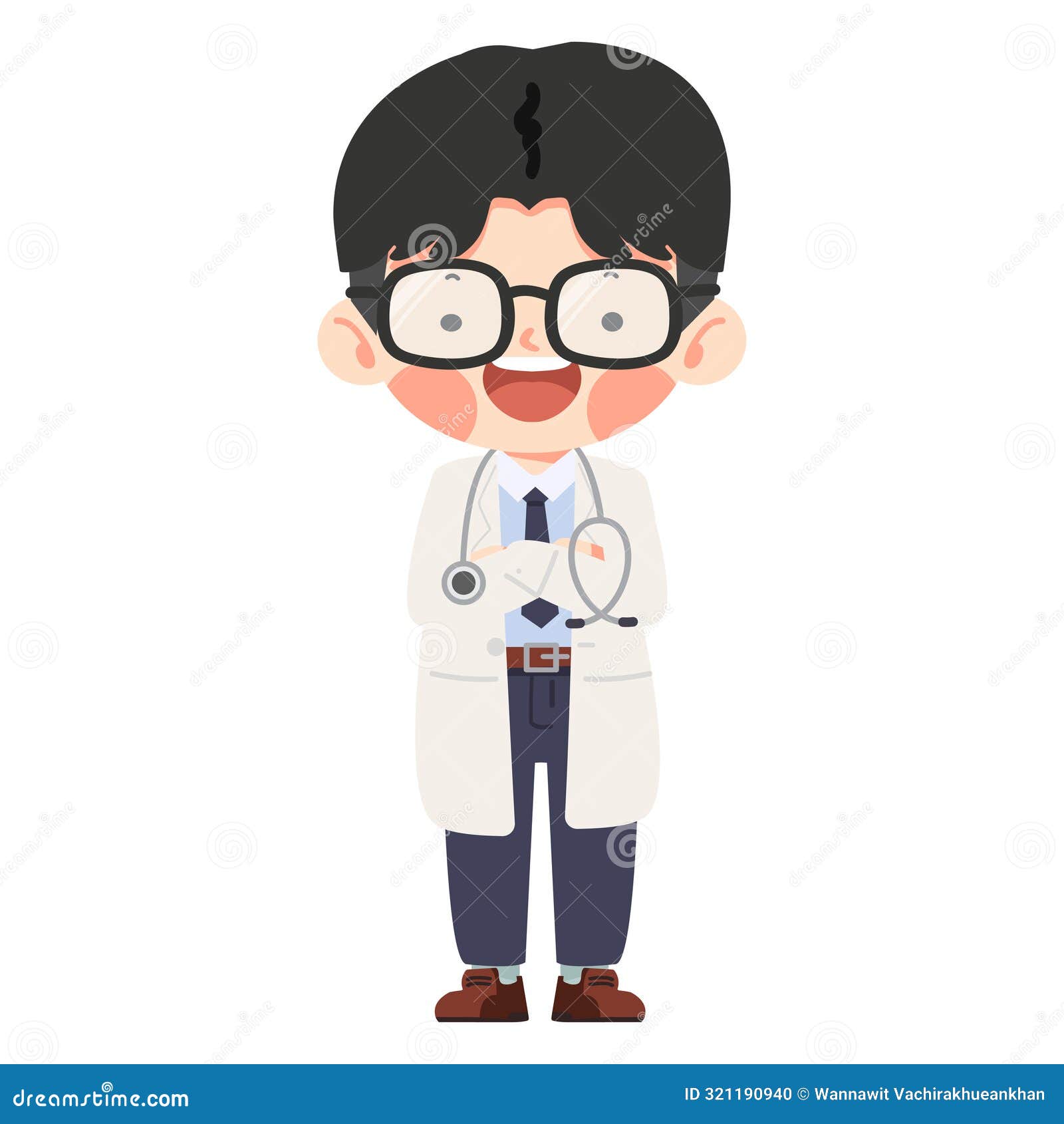 Cartoon Character of a Doctor with a Stethoscope Stock Vector ...