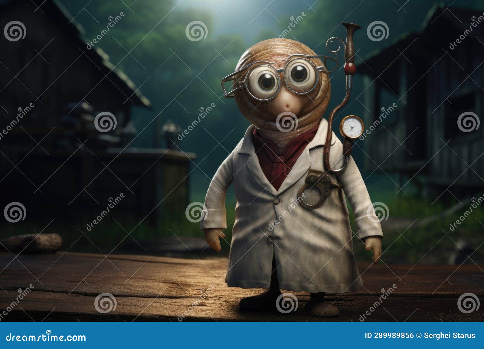 A Cartoon Character Dressed in a Lab Coat, AI Stock Illustration ...