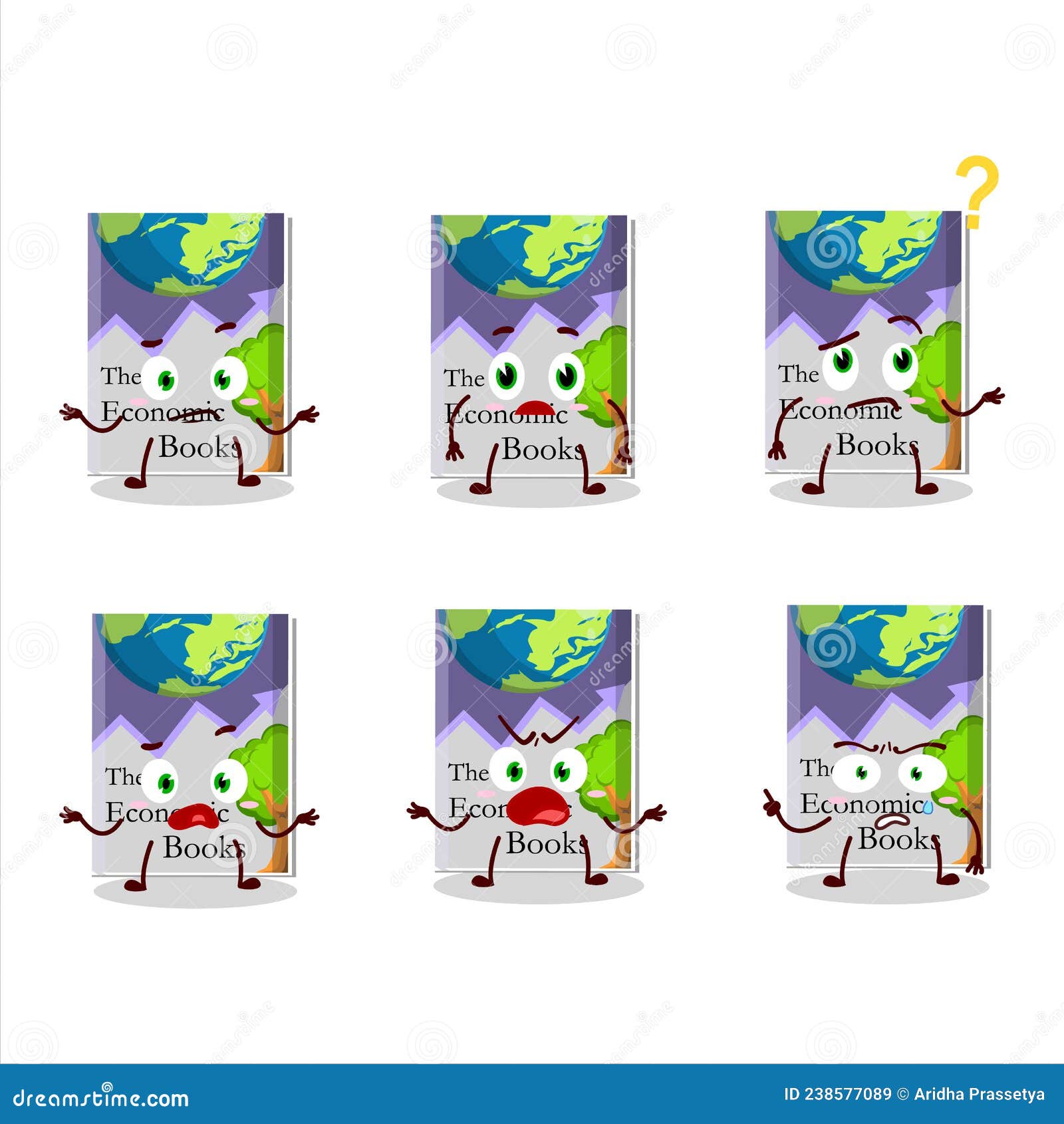 Cartoon Character of Economic Books with What Expression Stock Vector ...