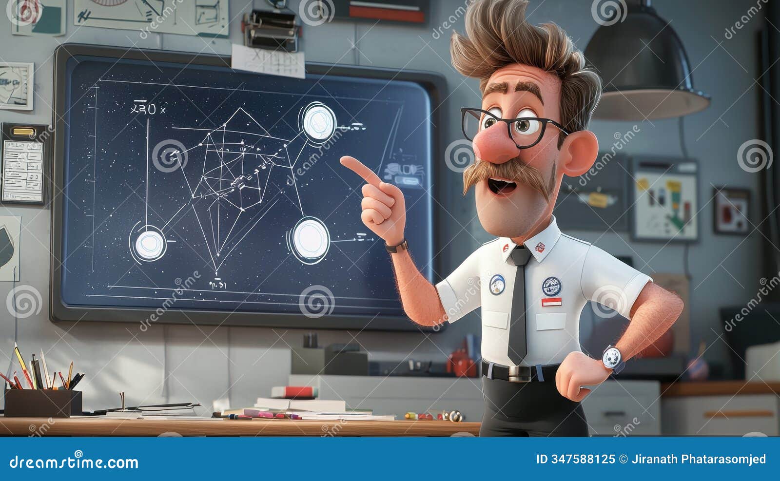 Cartoon Character Explaining Complex Scientific Concepts in a Creative ...