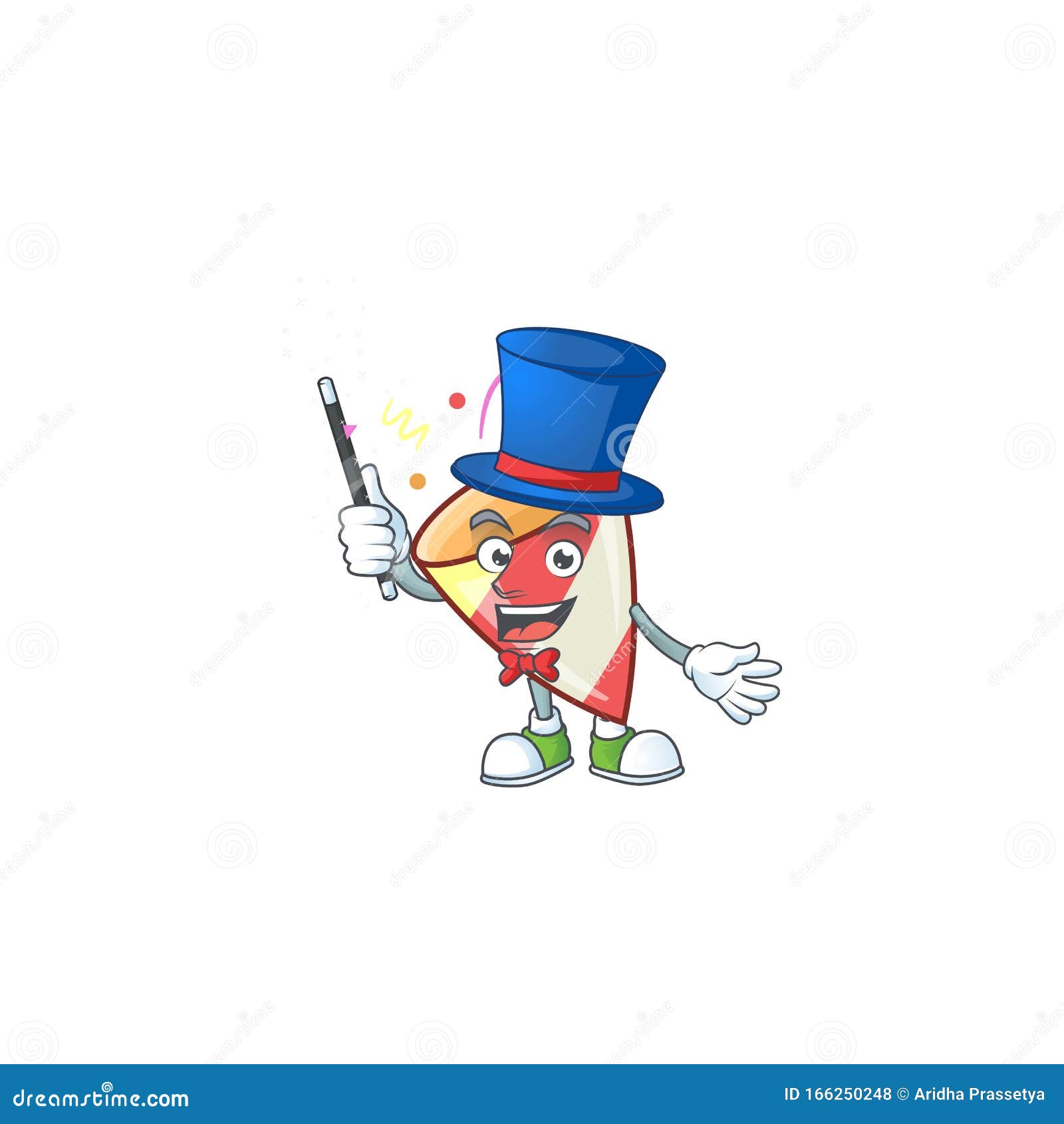 Cartoon Character of Exploding Confetti Magician Style Stock Vector ...