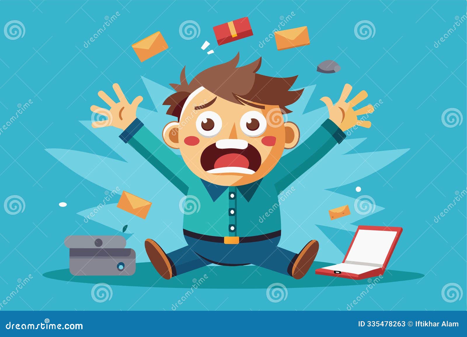 A Cartoon Character Expresses Frustration while Being Overwhelmed by ...