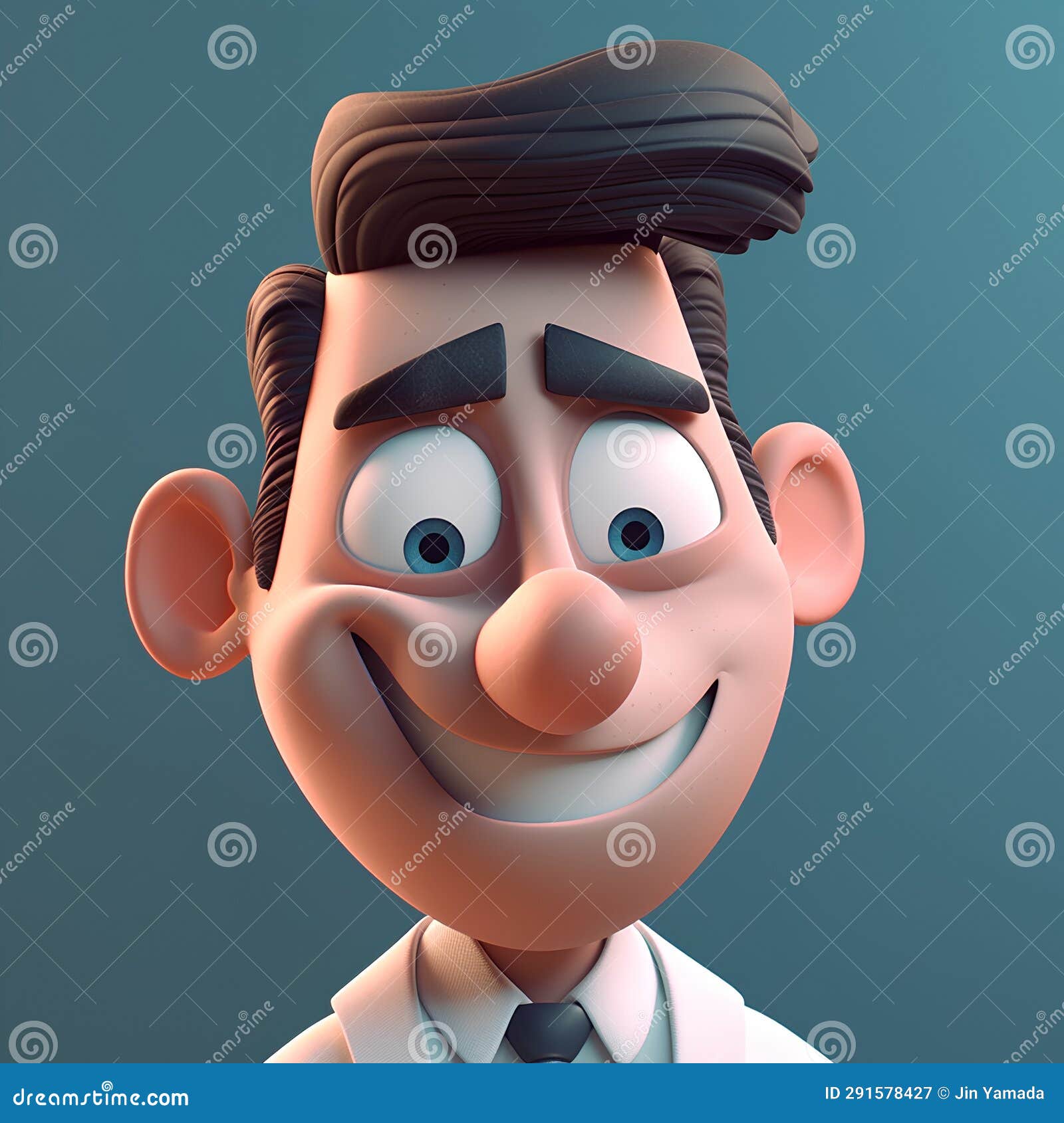 Cartoon Character with Face Expression. 3d Illustration, 3d Rendering ...