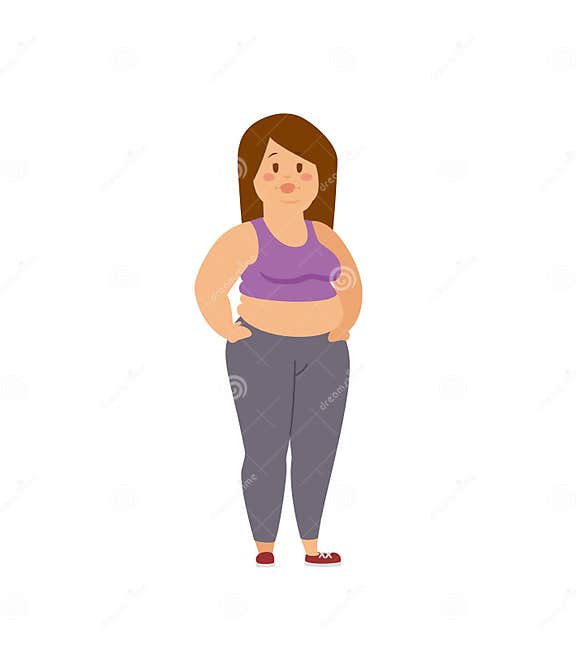 Cartoon Character Of Fat Woman And Girl Sitting Stock Vector