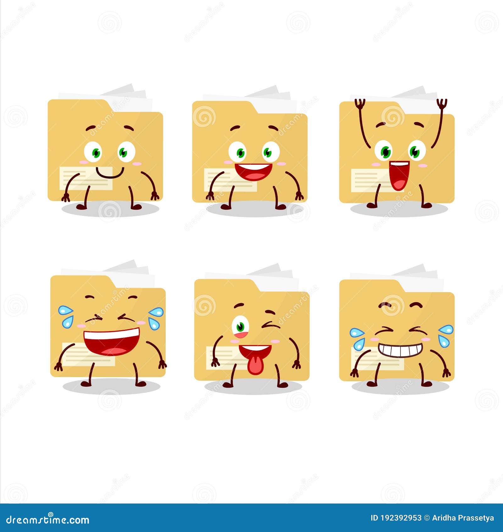 Cartoon Character of File Folder with Smile Expression Stock Vector ...