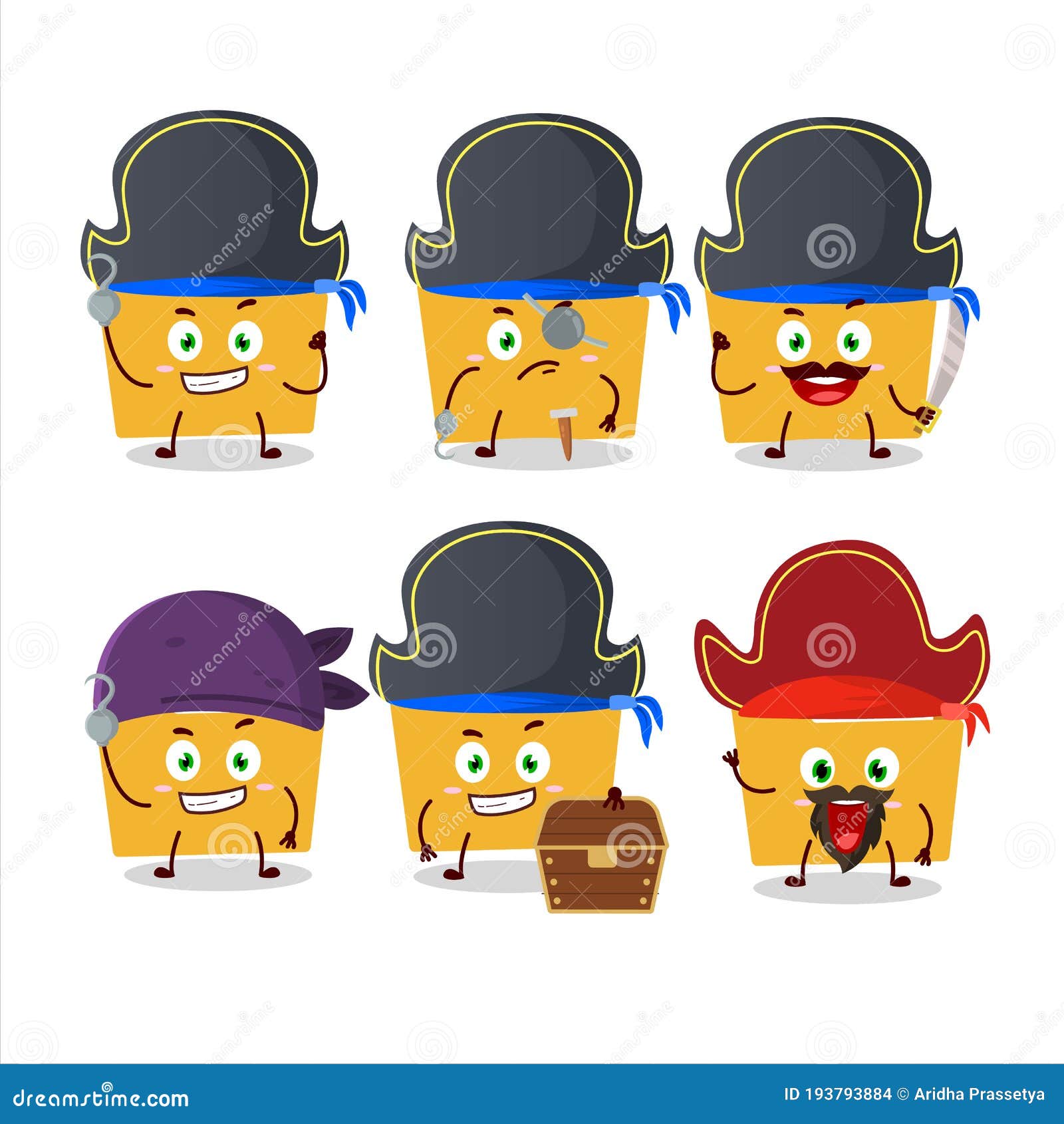Cartoon Character of File Folder a with Various Pirates Emoticons Stock ...