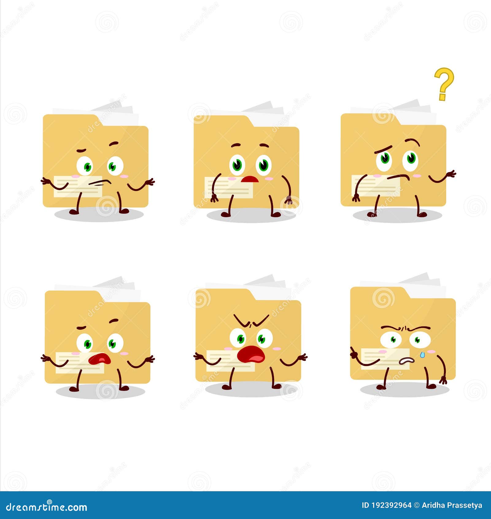 Cartoon Character of File Folder with What Expression Stock Vector ...