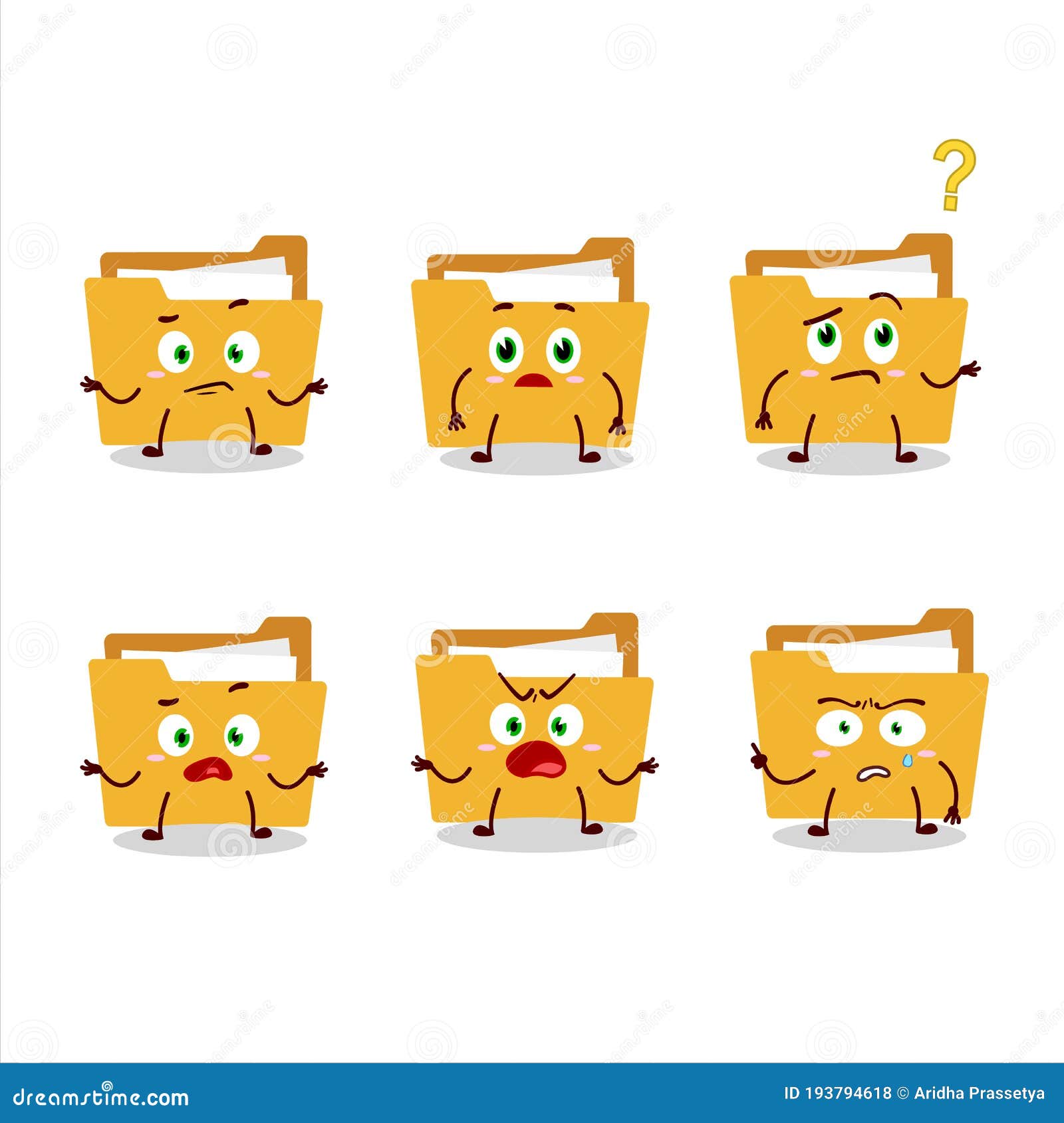 Cartoon Character of File Folder a with What Expression Stock Vector ...