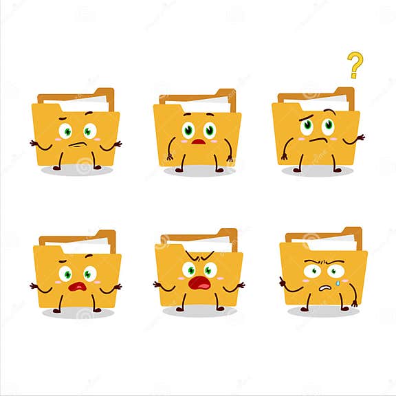 Cartoon Character of File Folder a with What Expression Stock Vector ...