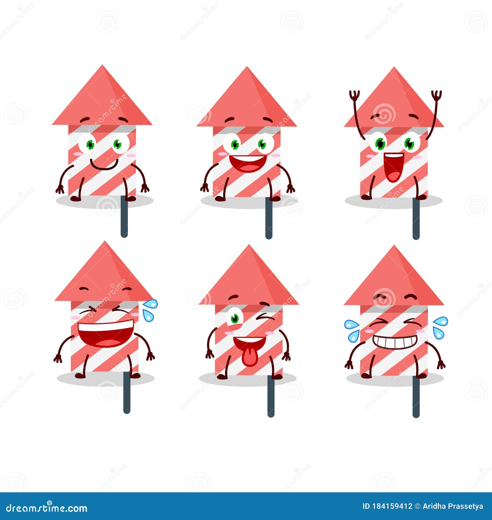 Cartoon Character of Fire Cracker with Smile Expression Stock Vector ...