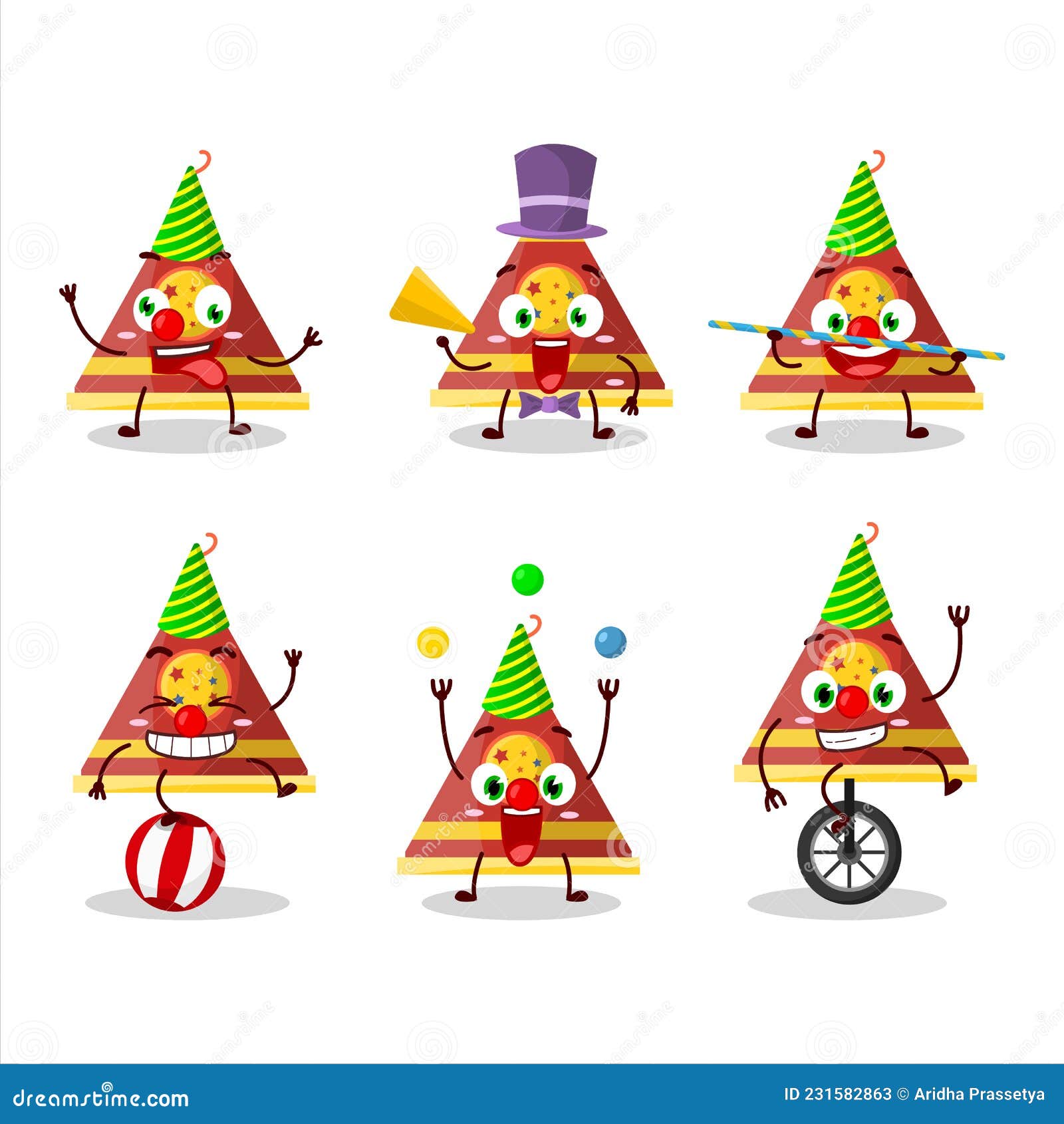 Cartoon Character of Firecracker Smoke Cone with Various Circus Shows ...