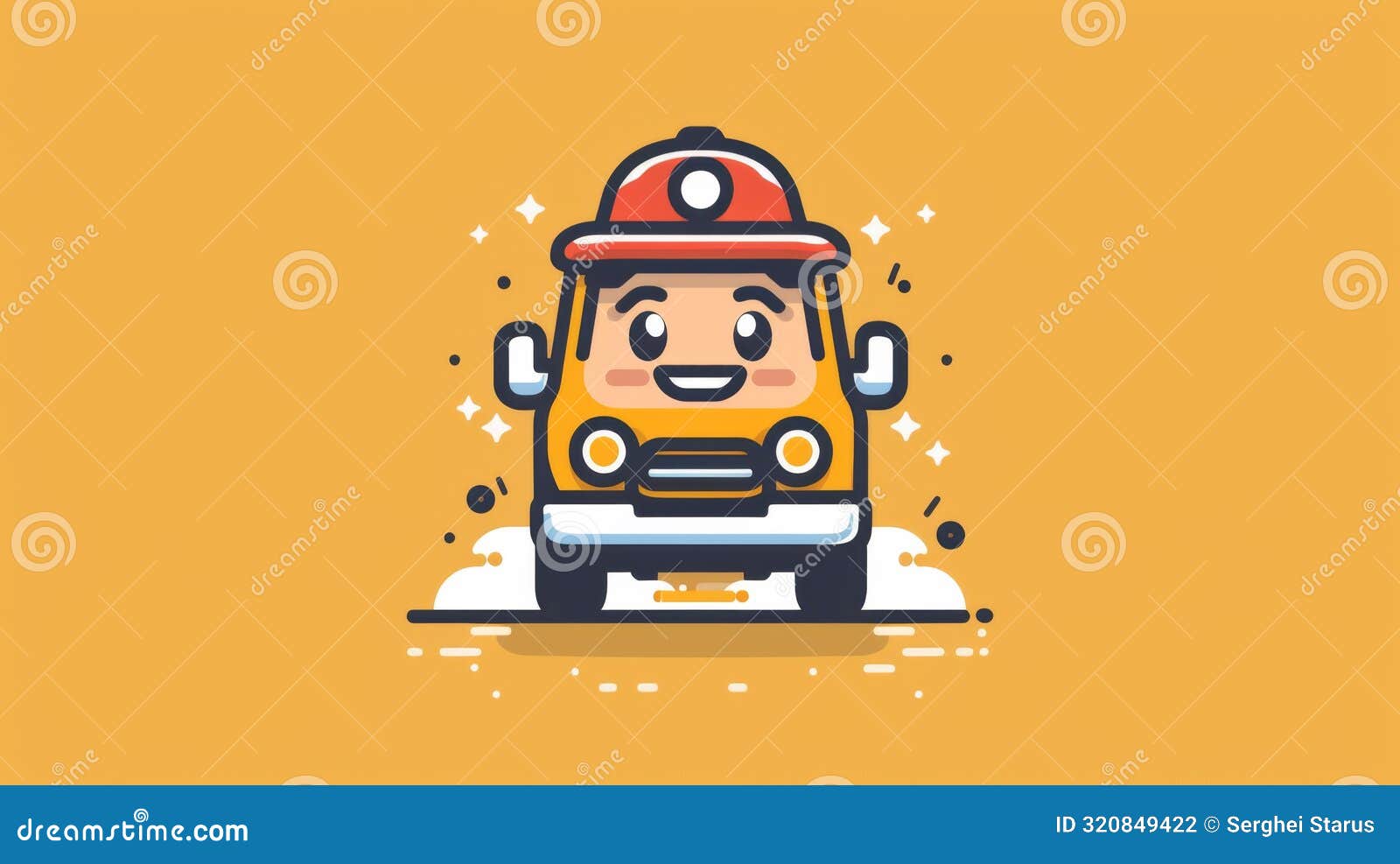 A Cartoon Character with a Fireman Hat and Face, AI Stock Illustration ...