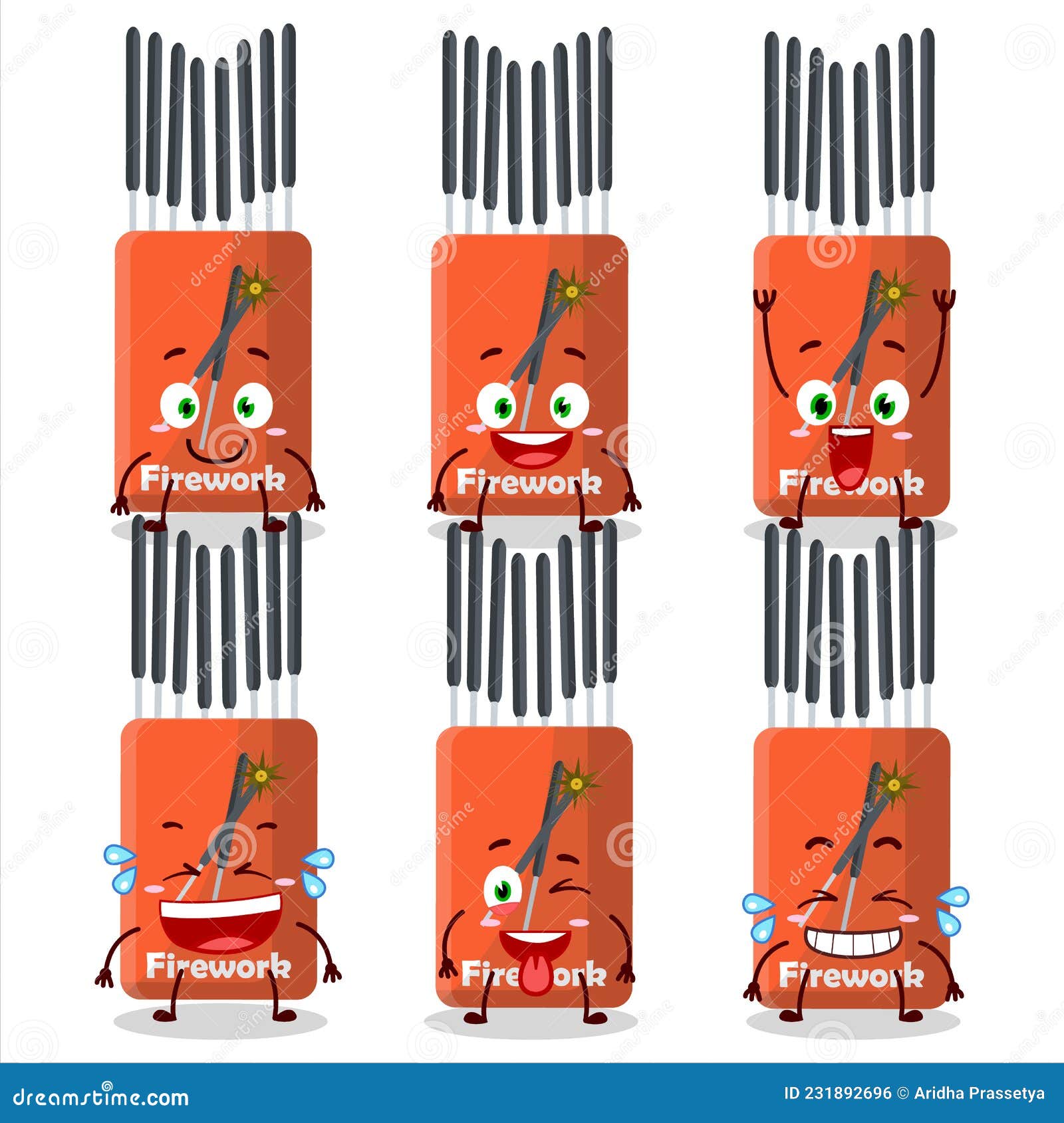 Cartoon Character of Firework with Smile Expression Stock Vector ...