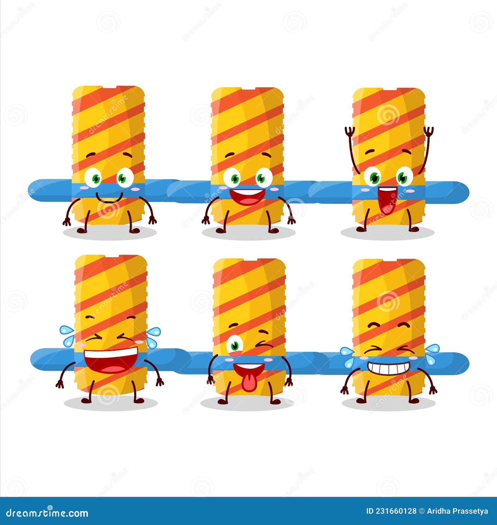 Cartoon Character of Firework Spinner with Smile Expression Stock ...