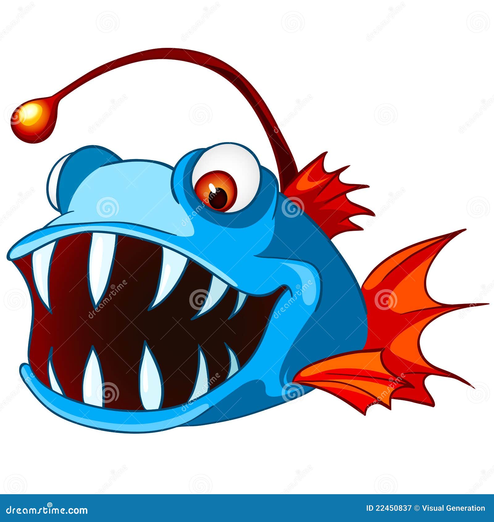 Cartoon Character Fish stock vector. Illustration of fishes - 22450837