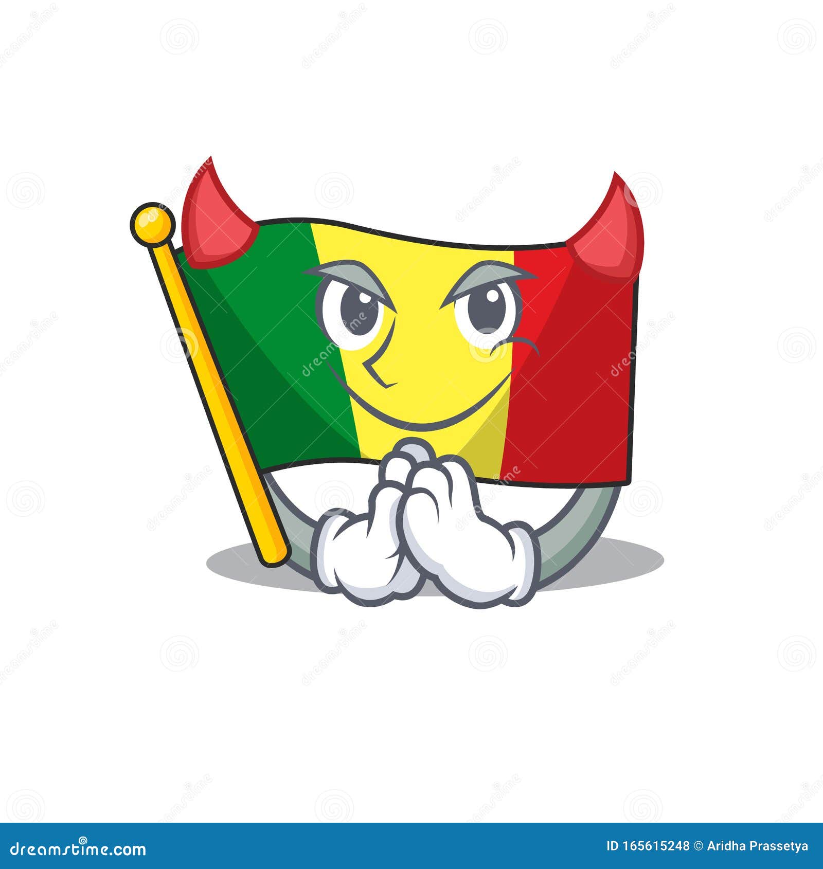 Cartoon Character of Flag Mali on a Devil Gesture Design Stock Vector ...