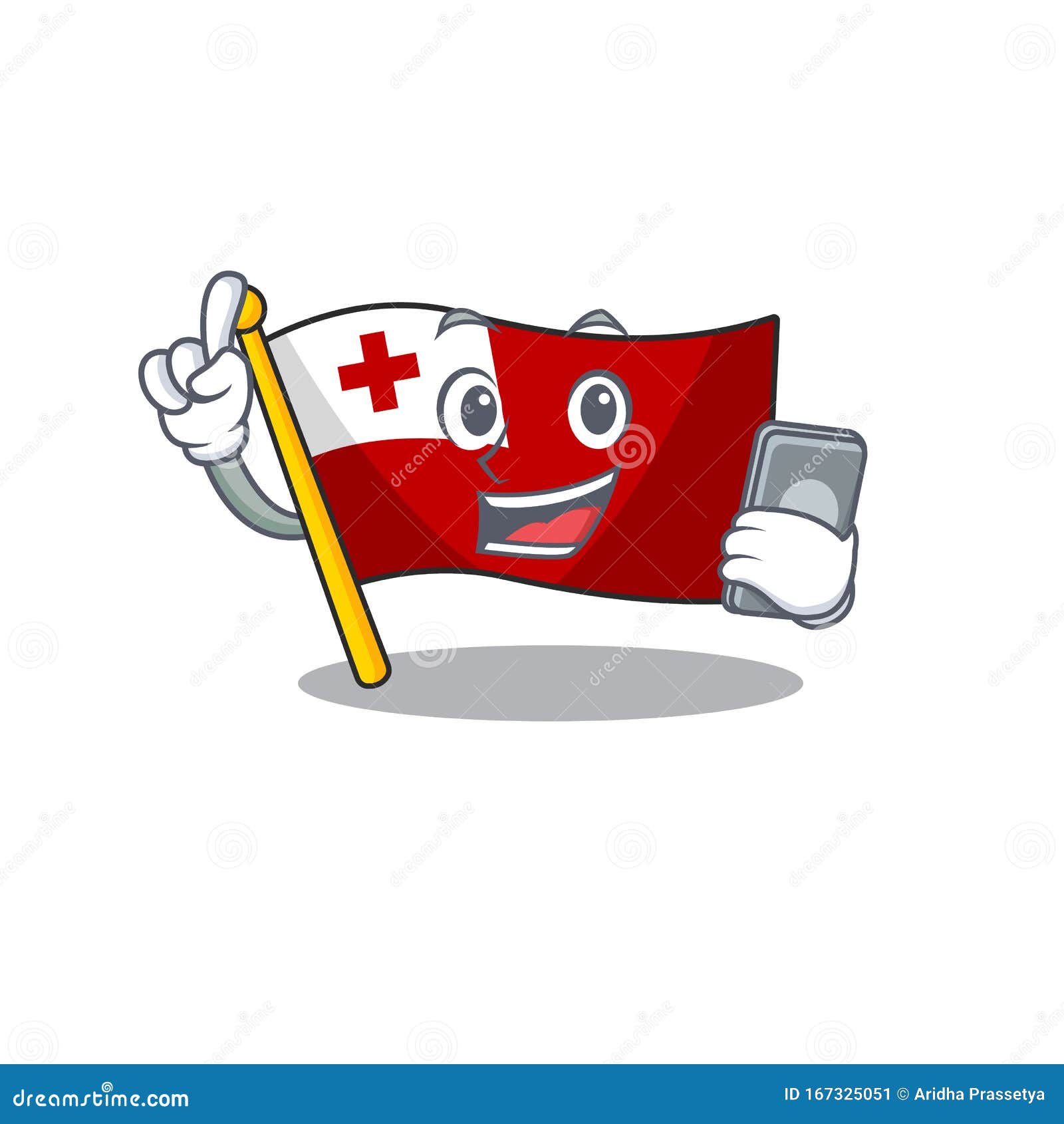 Cartoon Character of Flag Tonga Scroll Speaking with Phone Stock Vector ...