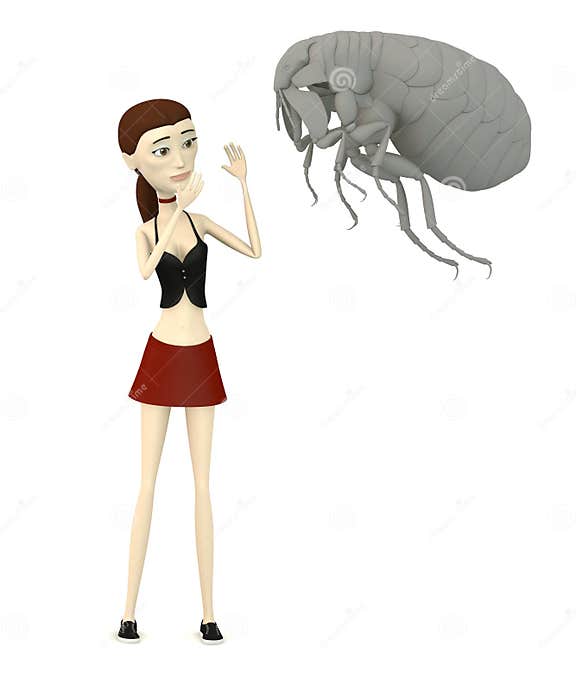 Cartoon Character with Flea Stock Illustration - Illustration of human ...