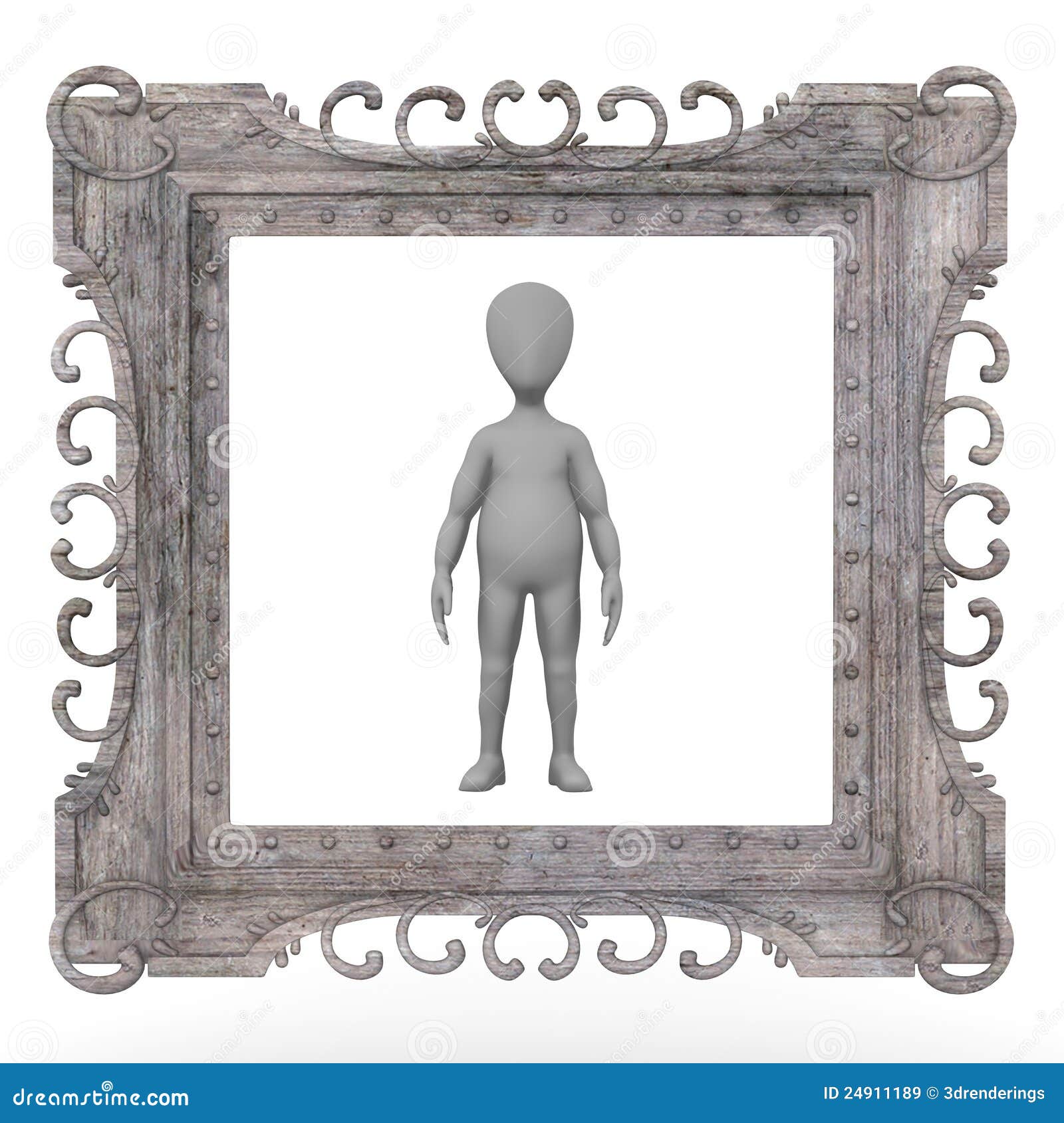 Cartoon character in frame stock illustration. Illustration of ...