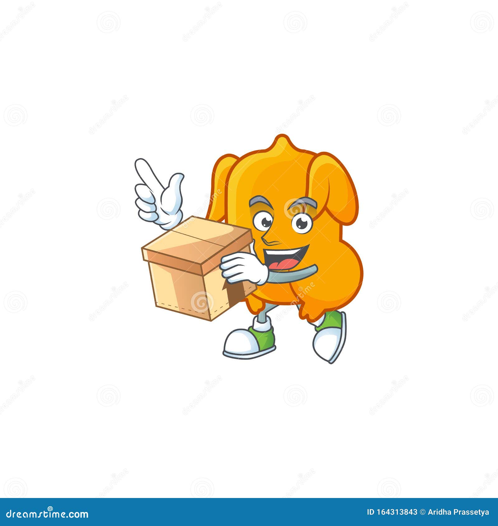 Cartoon Character Fried Chicken with Mascot with Bring Box Stock Vector ...