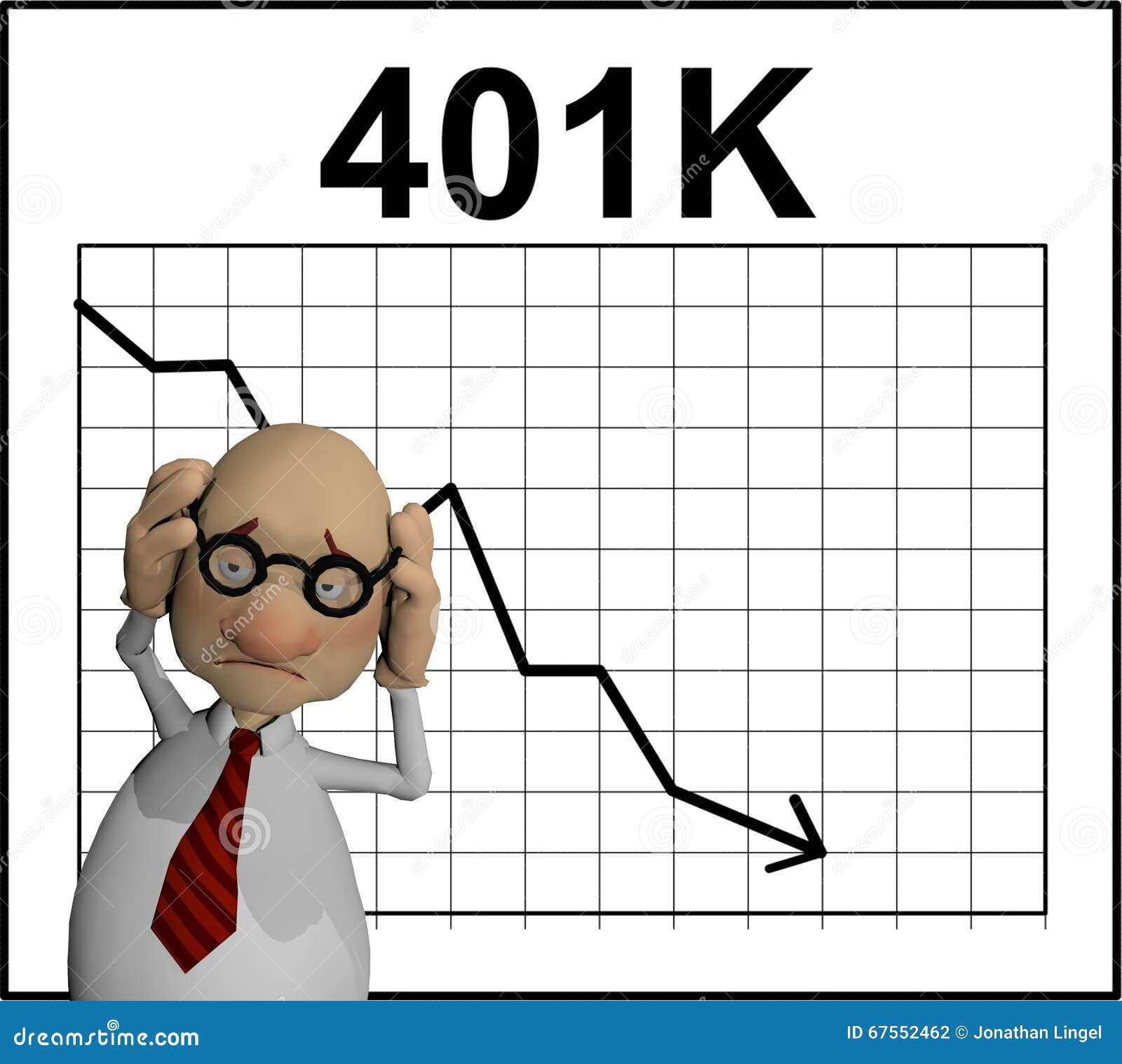 Cartoon Character in Front of a Stock Chart Stock Illustration ...