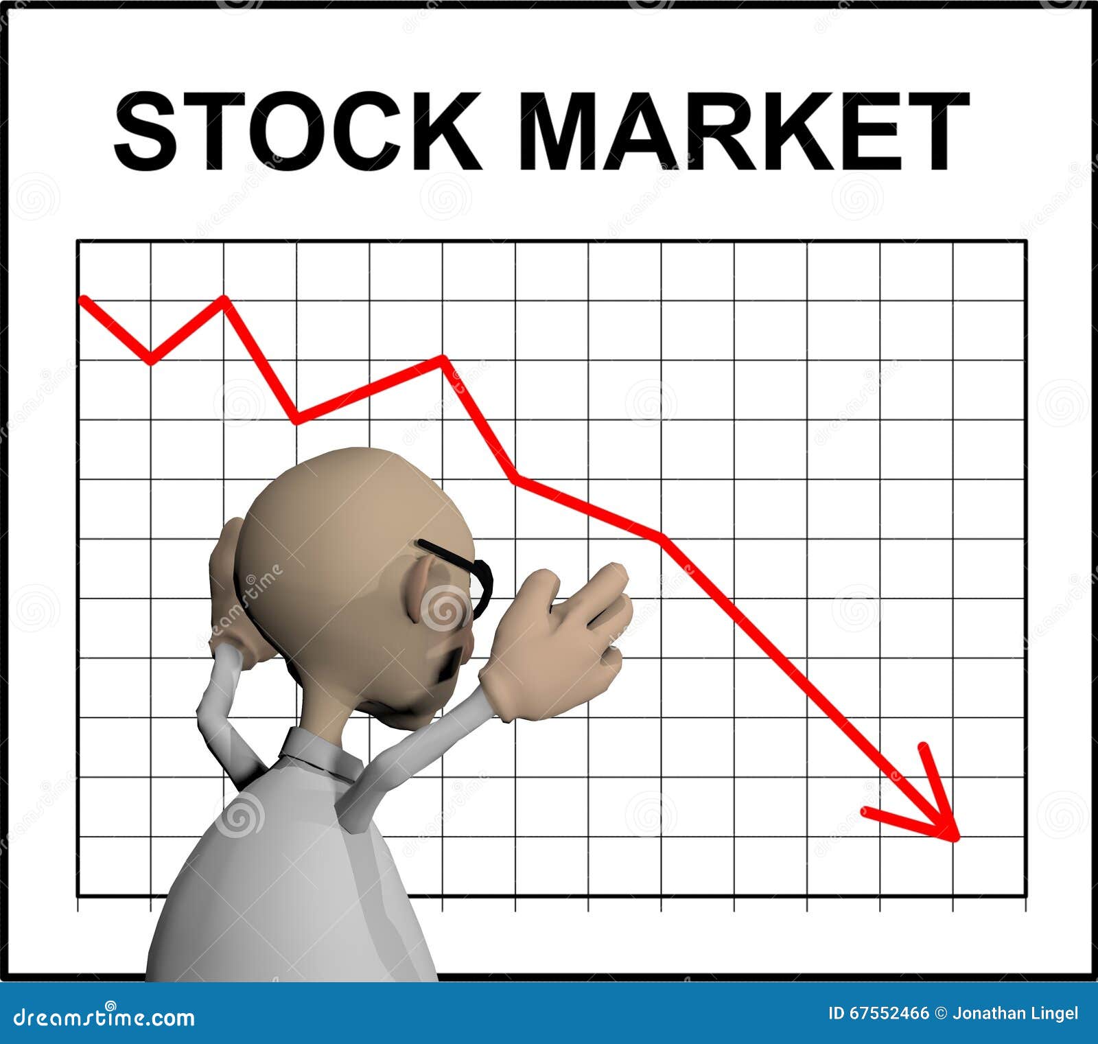 Cartoon Character in Front of a Stock Chart Stock Illustration ...