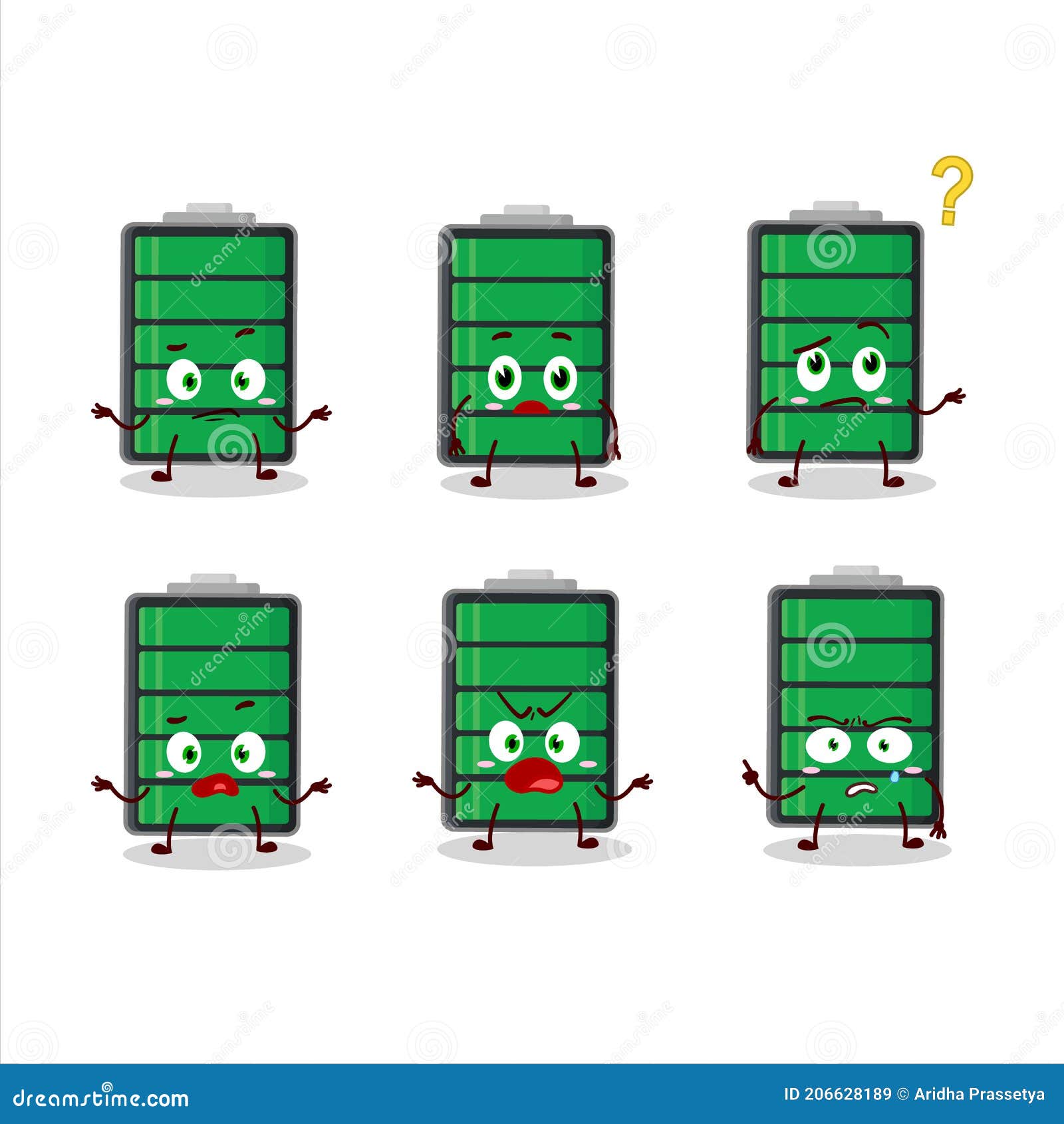 Cartoon Character of Fully Charge Battery with What Expression Stock ...