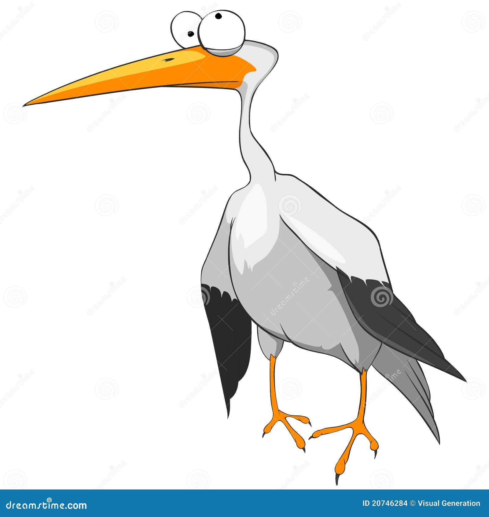 Cartoon Character Funny Stork Stock Vector - Illustration of humour ...
