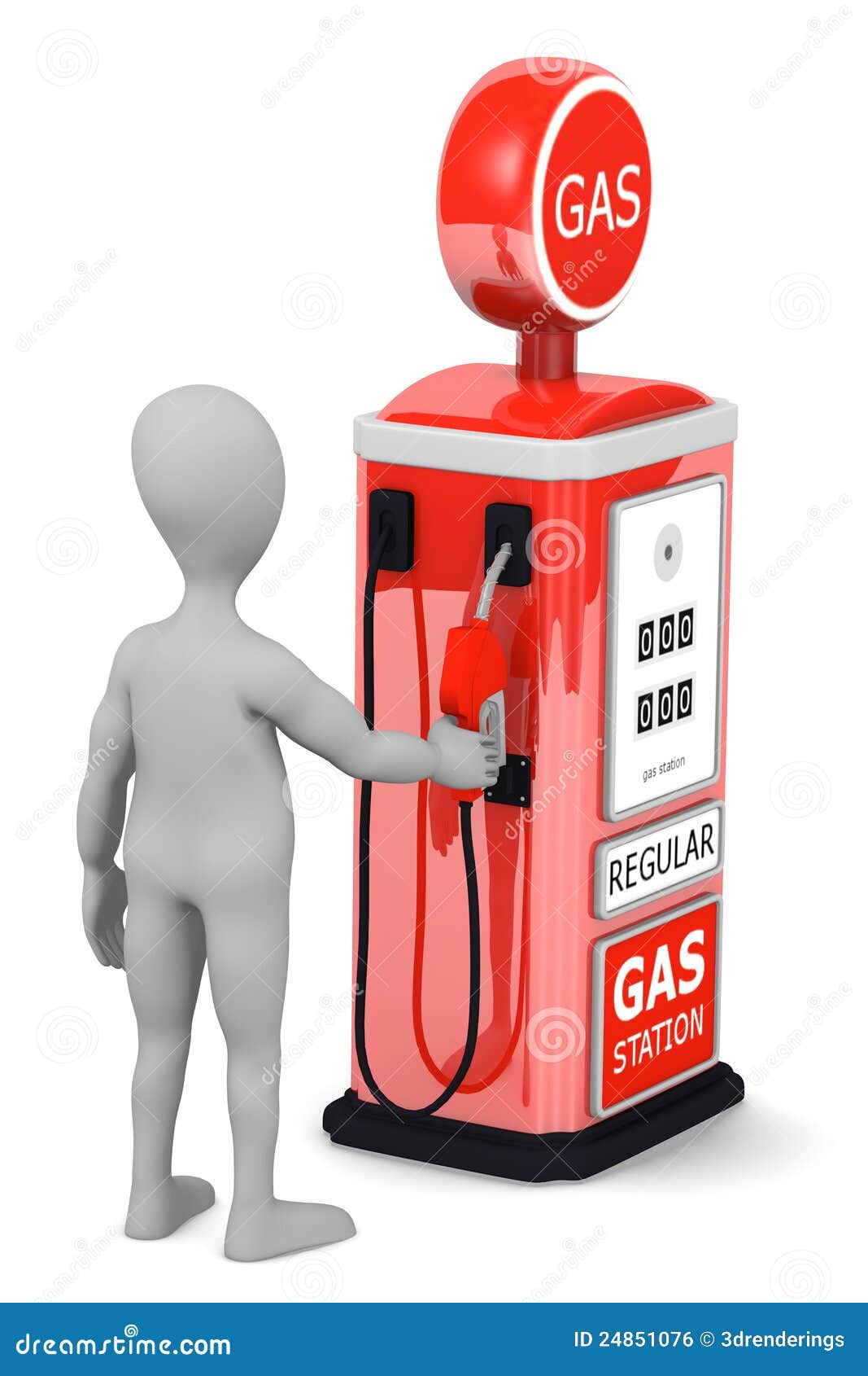 Cartoon Character with Gas Pump 3 Stock Illustration - Illustration of ...