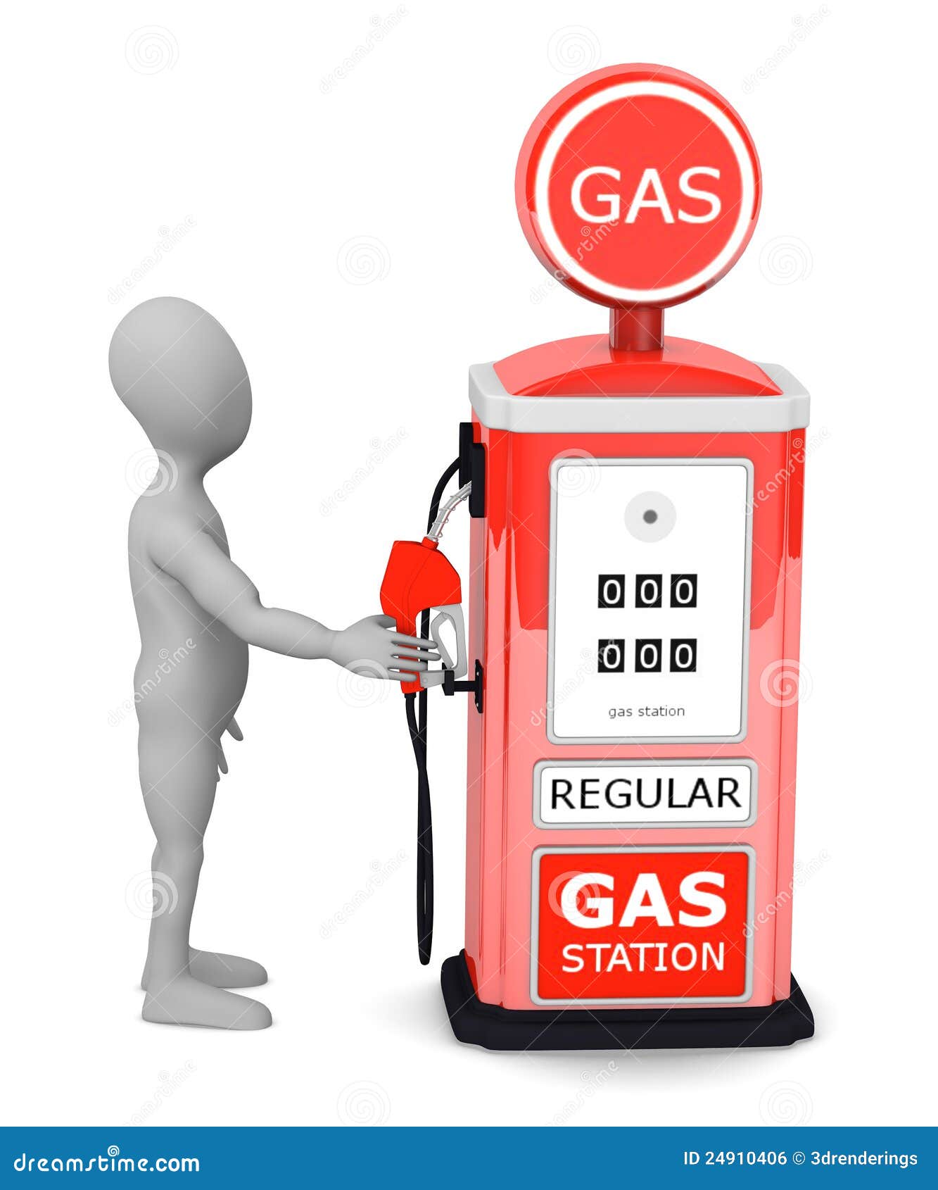 Cartoon Character with Gas Pump3 Stock Illustration - Illustration of ...