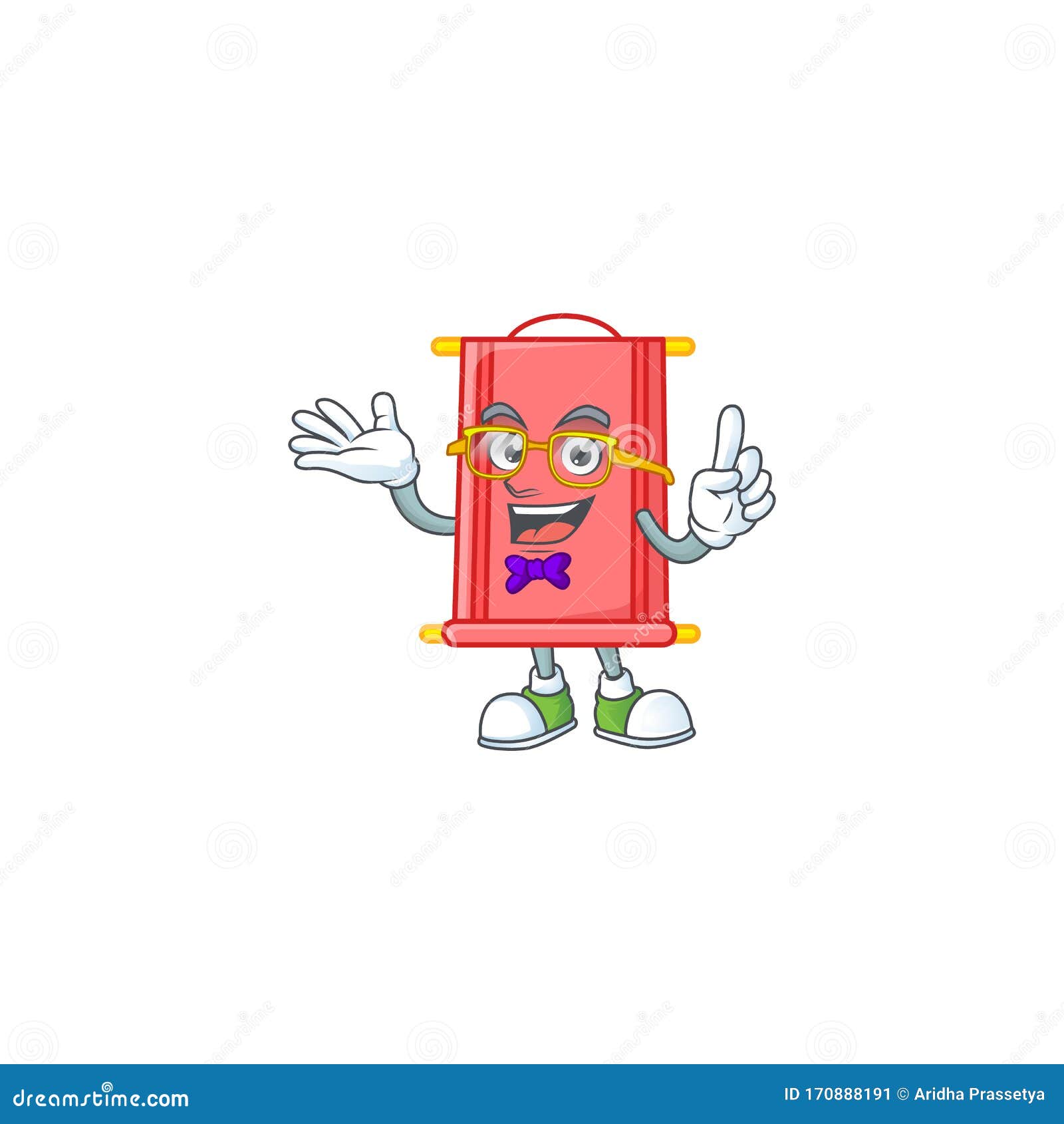 Cartoon Character of Geek Chinese Red Scroll Design Stock Vector ...