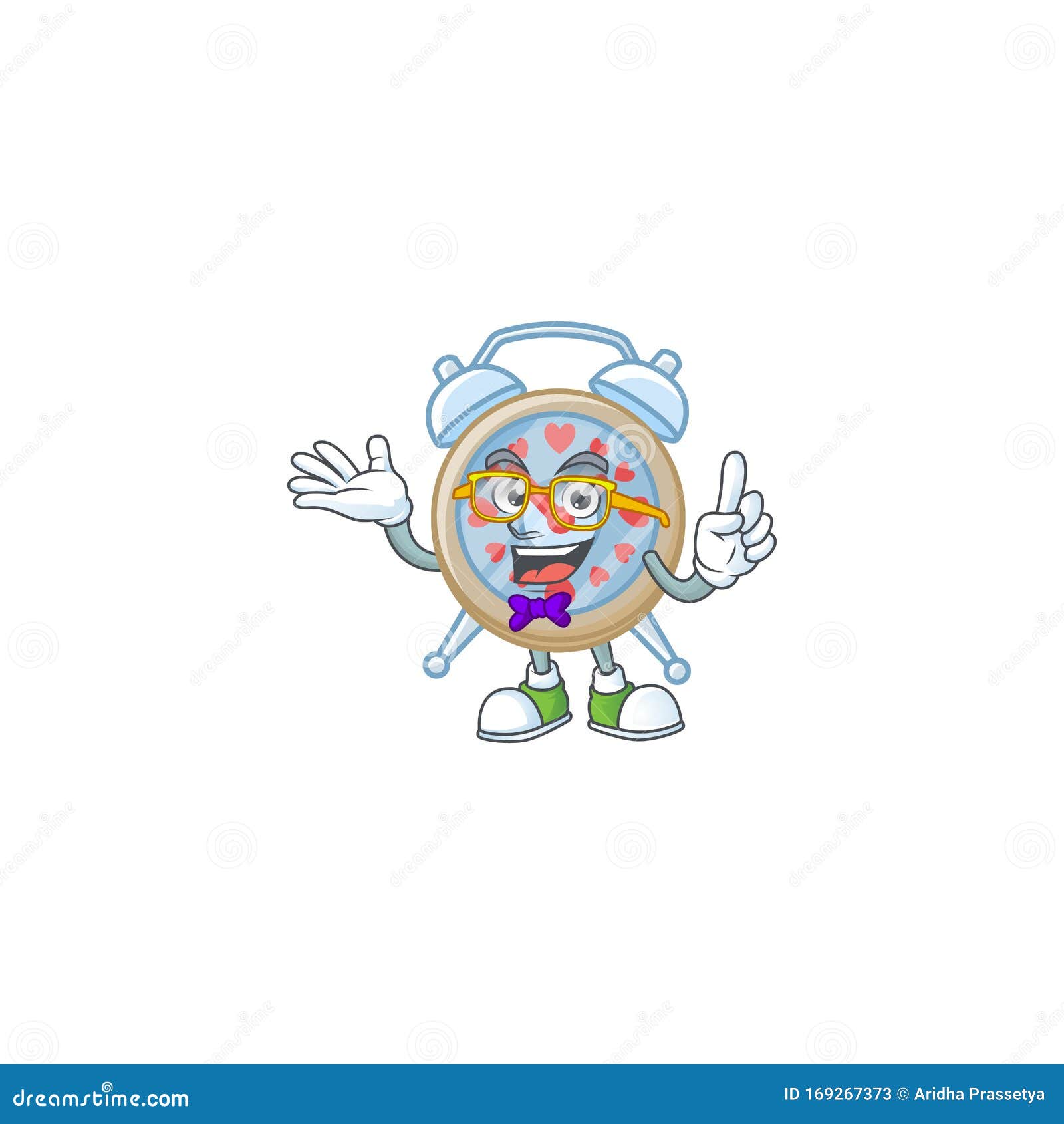 Cartoon Character of Geek Clock Love Design Stock Vector - Illustration ...