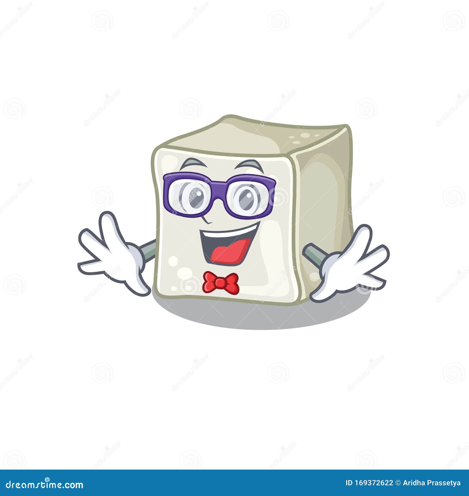 Cartoon Character of Geek Sugar Cube Design Stock Vector - Illustration ...