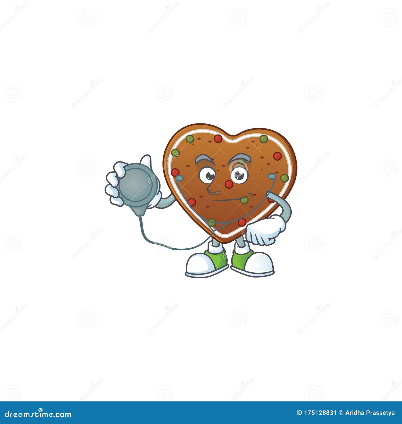 A Cartoon Character of Gingerbread Love Doctor Using Tools Stock Vector ...