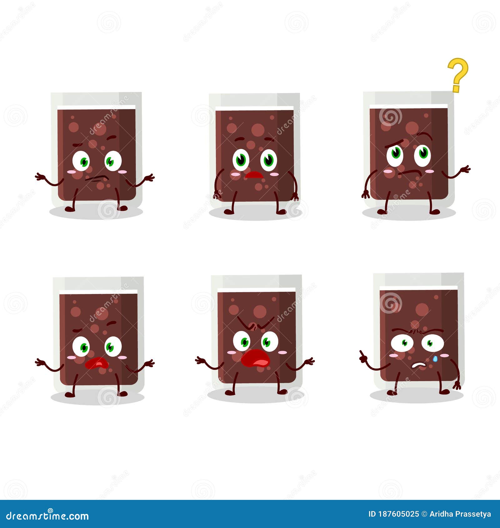 Cartoon Character of Glass of Cola with What Expression Stock Vector ...